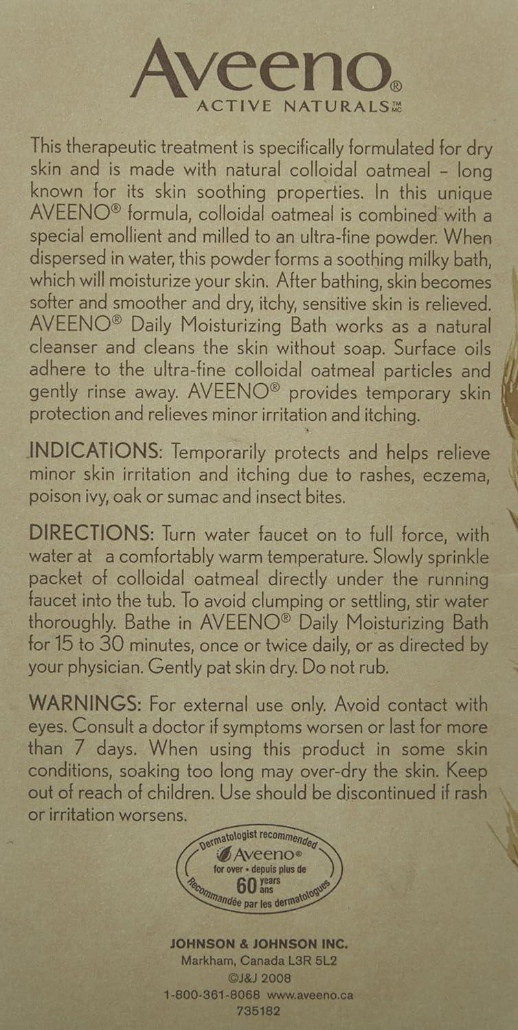 Aveeno Daily Moisturizing Bath Packets with Natural Colloidal Oatmeal ...
