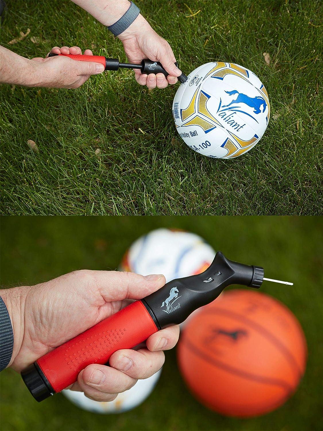 Valiant Dual Action Sports Ball Pump Inflator with Needles & Pouch ...