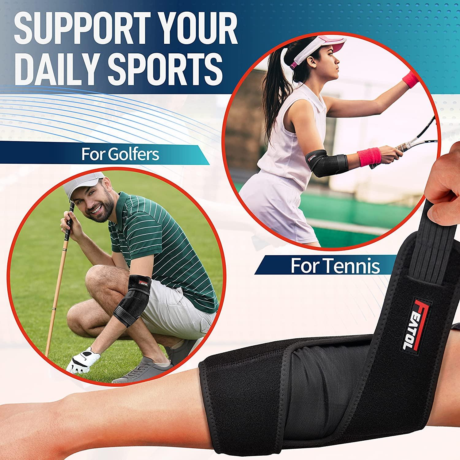 FEATOL Elbow Brace for Tendonitis & Tennis Elbow - Men & Women Golfers ...