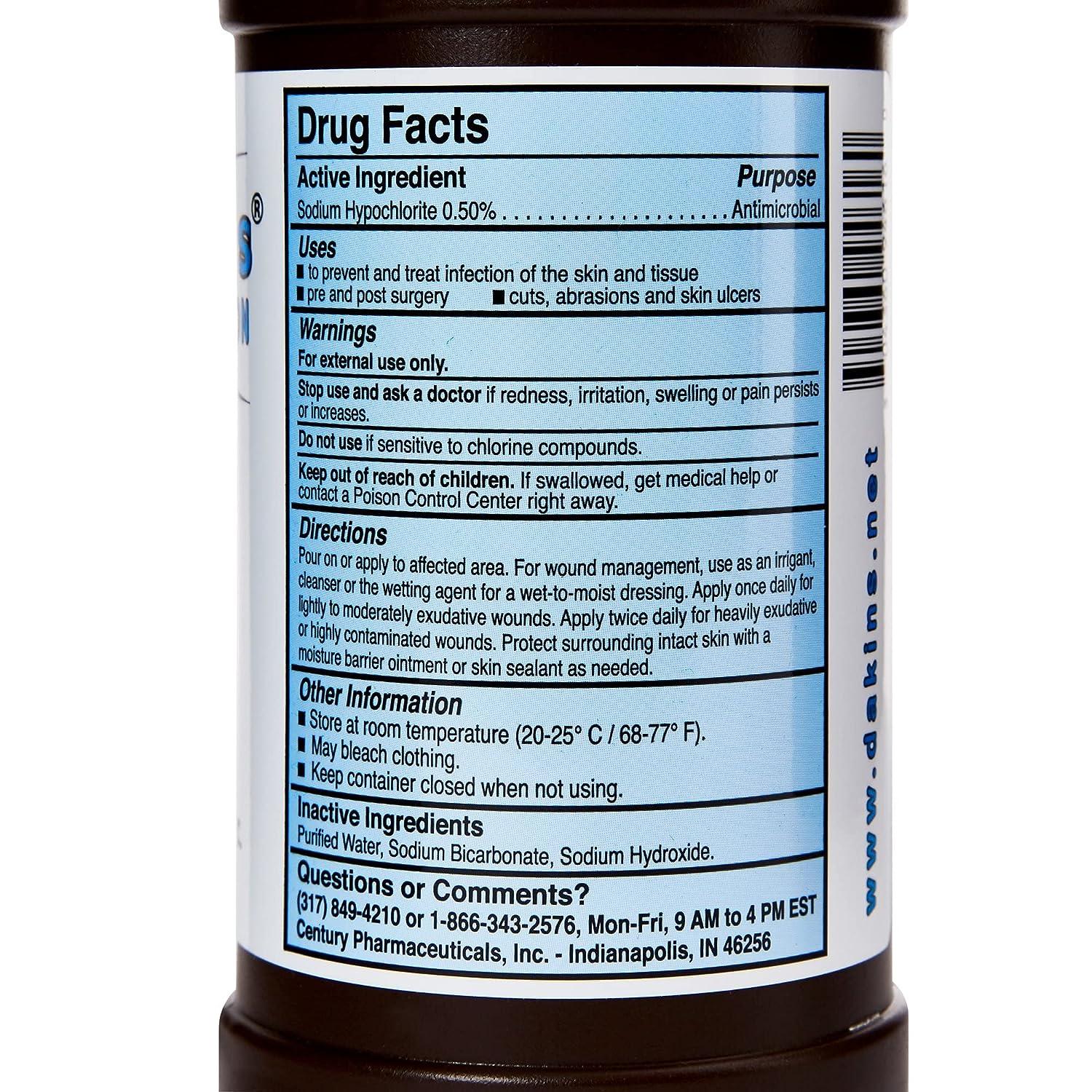 Dakin's Solution Full Strength Wound Cleanser 16 oz. - Twist Cap Bottle ...