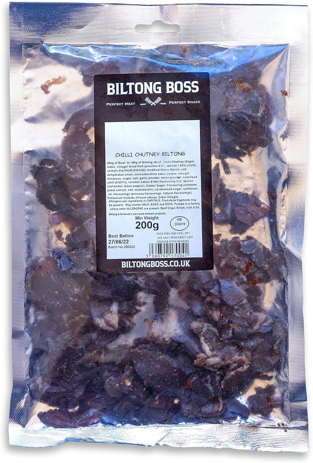Biltong Boss | Traditional Boss Biltong 200g & Chilli Chutney Biltong ...