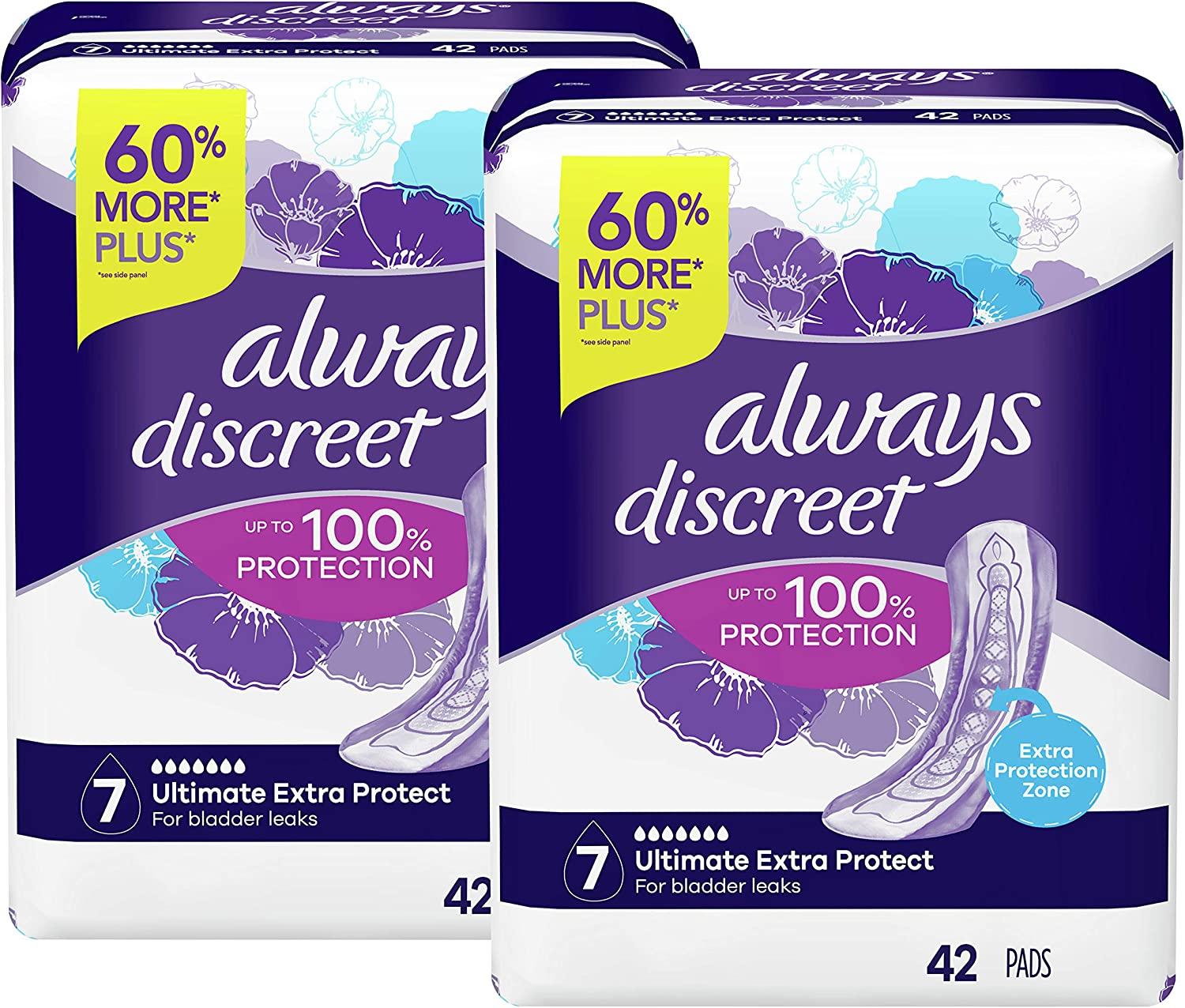 Always Discreet Ultimate Extra Protect Postpartum Incontinence Pads ...