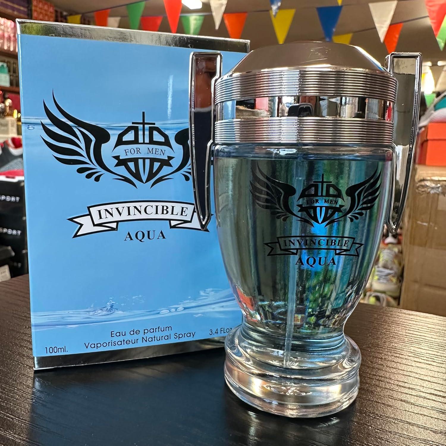 Invincible Aqua Men's Eau de Parfum Natural Spray 3.4 Fl oz 100ml