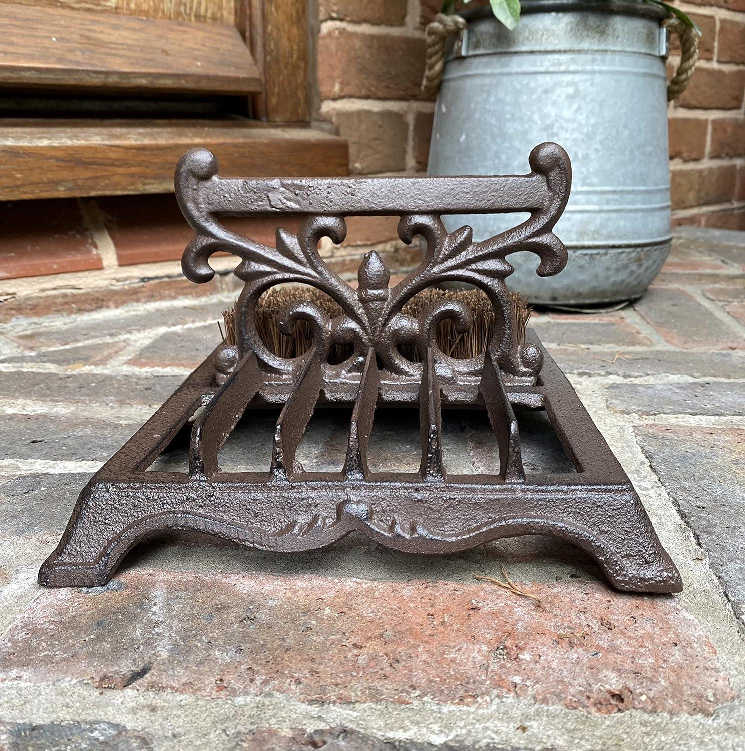 Victorian Style Cast Iron Ornate Boot Scraper And Brush | Buy Now with ...