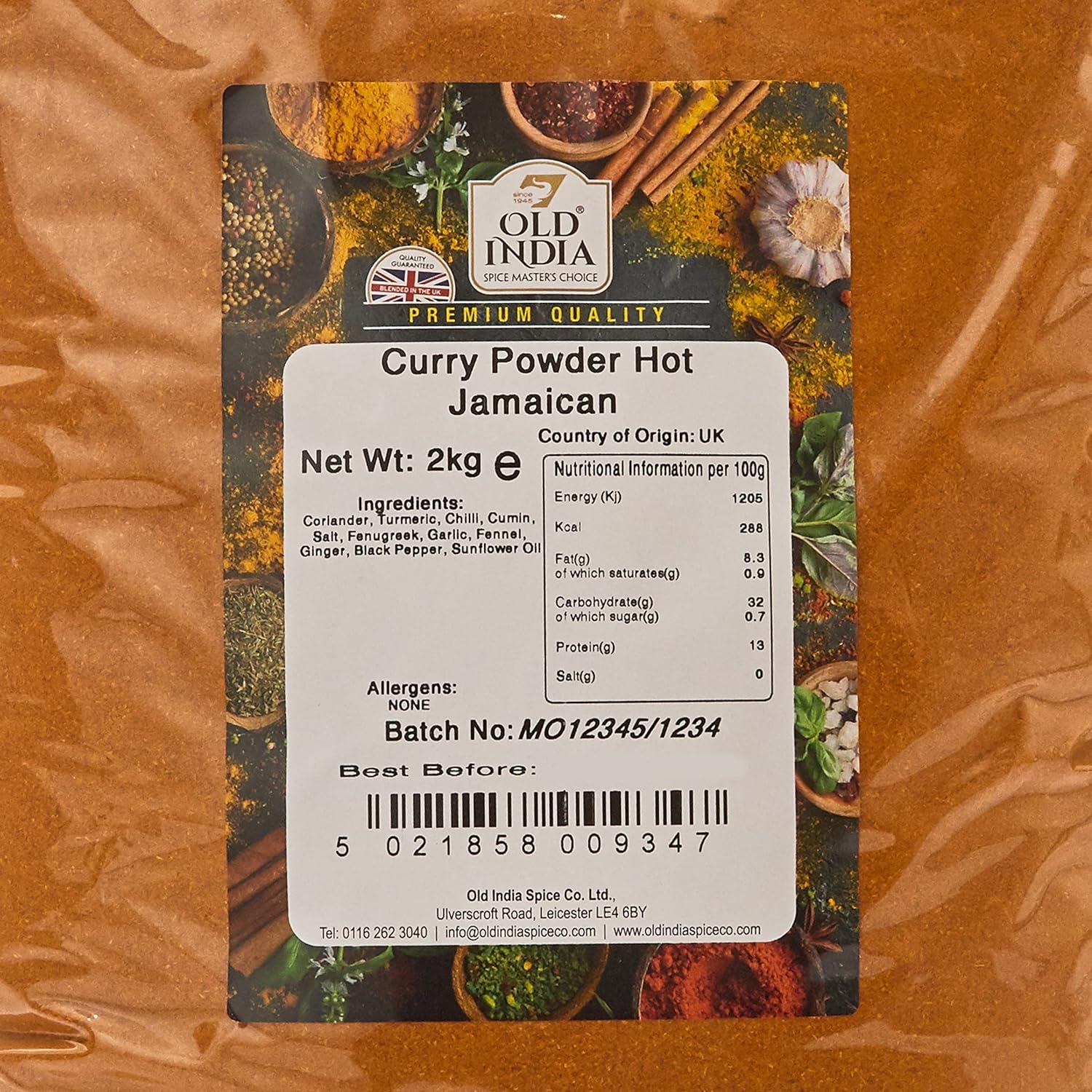 Old India Hot Jamaican Curry Powder 2kg - Spicy Blend for Authentic ...