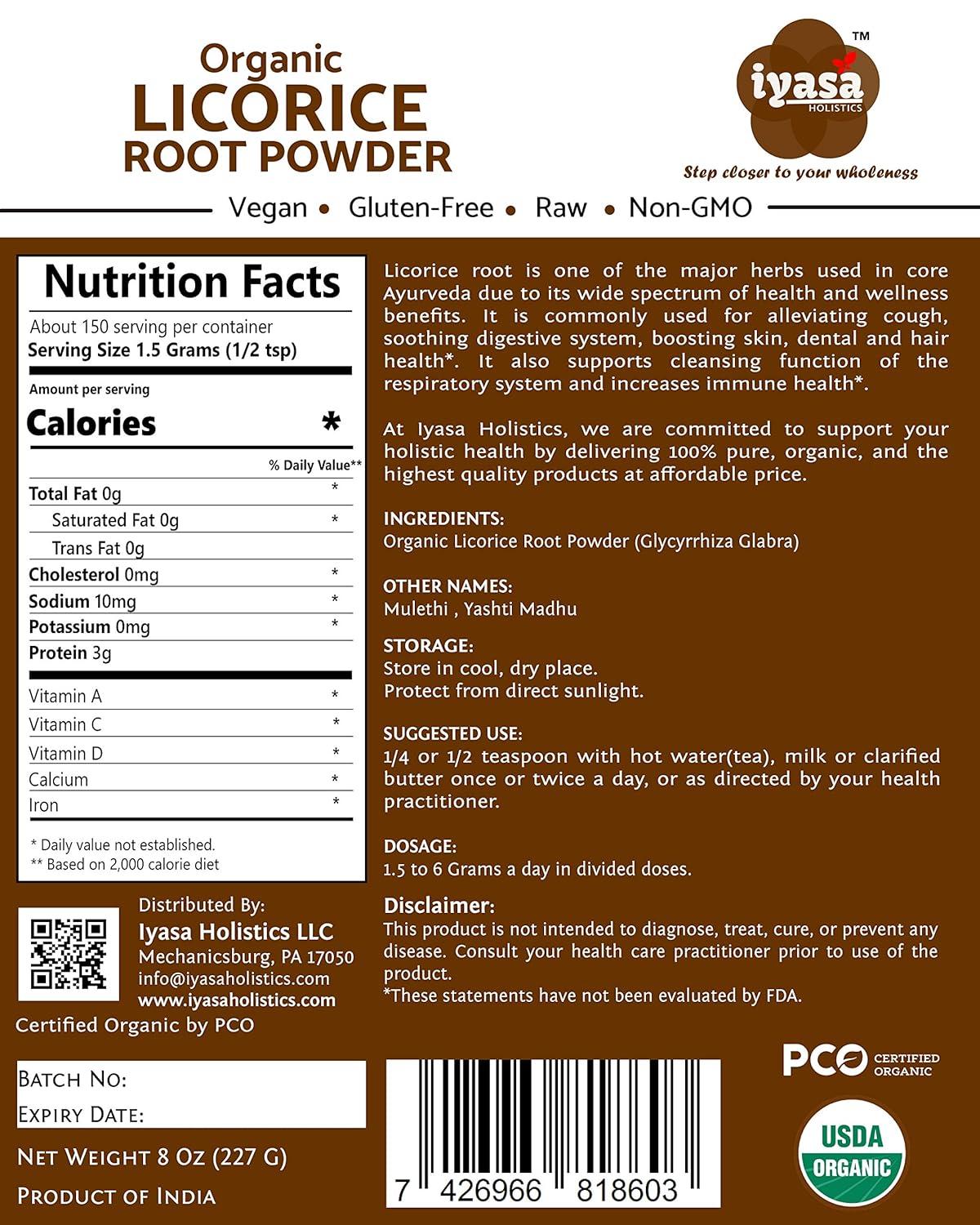 Organic Licorice Root Powder 4 oz - USDA Certified, Natural Expectorant ...