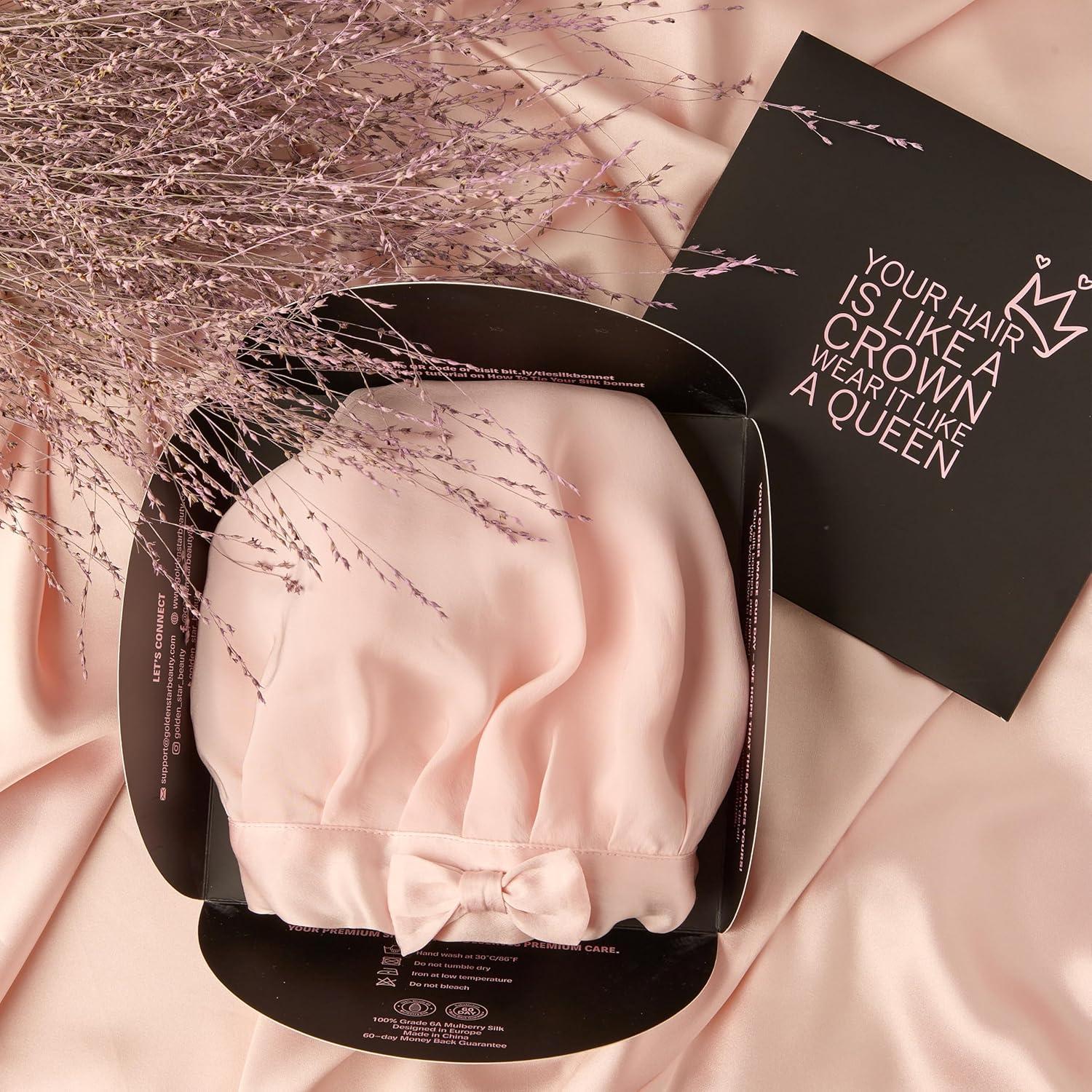 Shop 100% Mulberry Silk Hood for Curly Hair - Breathable Sleeping Cap ...