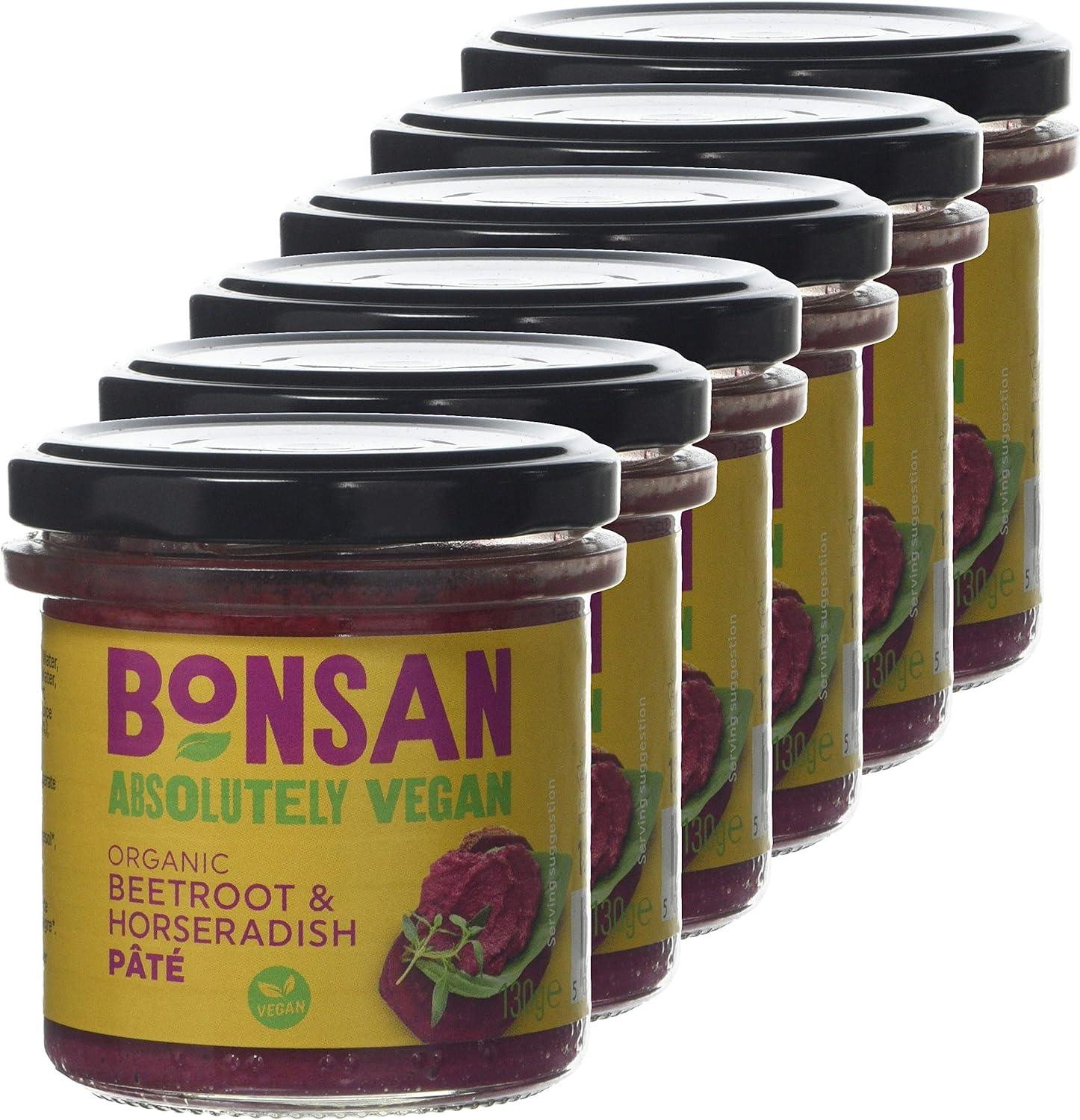 Bonsan Organic Beetroot & Horseradish Pate 6 x 130g - Vegan Gluten-Free ...