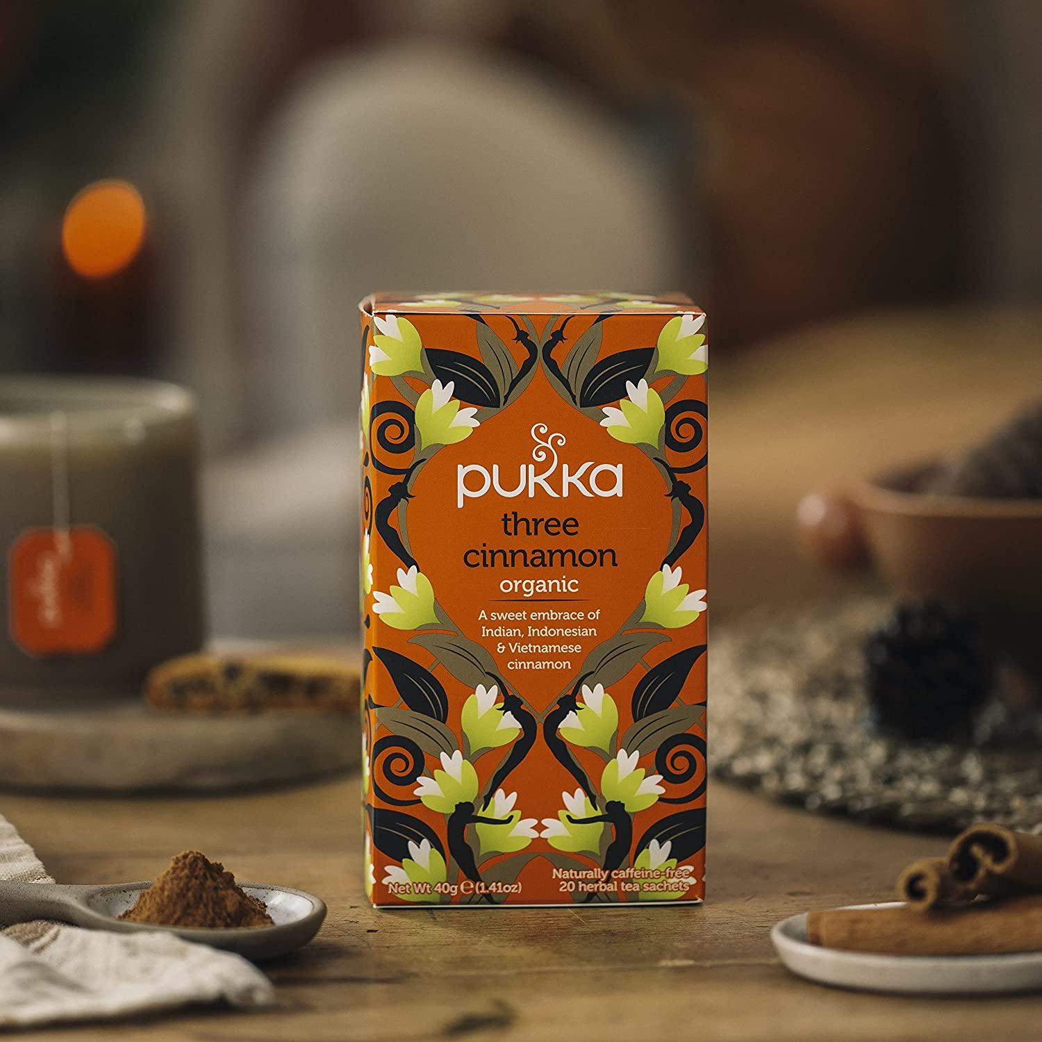 Pukka Three Cinnamon Organic Tea - Caffeine Free (6 Pack, 120 Tea Bags ...