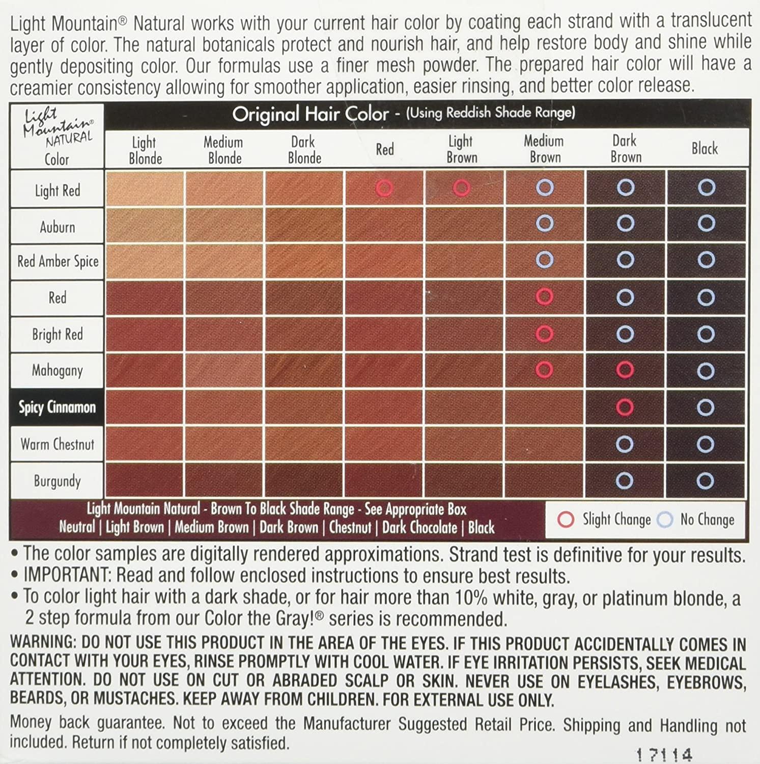 Light Mountain Hair Color - Spicy Cinnamon, 4 oz | Natural & Vegan Hair ...