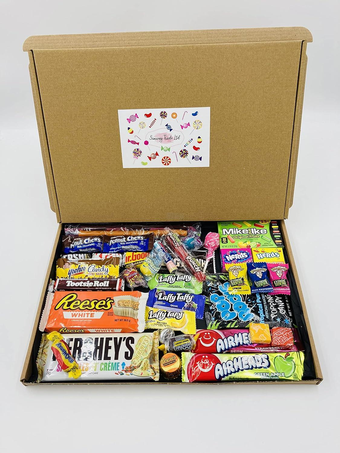 Large 35 x Mixed American Sweets USA Candies & Chocolate Sweet Box Gift ...