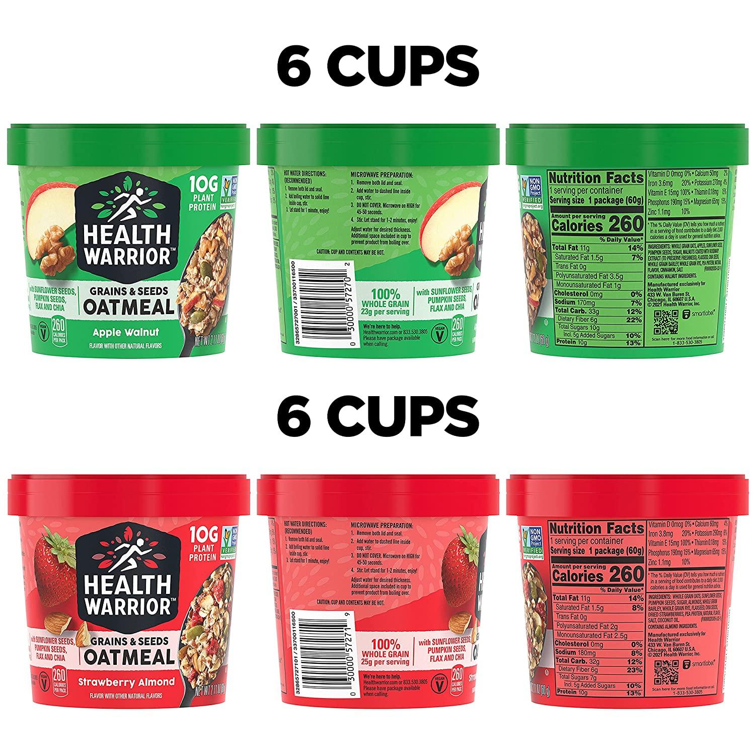 Quaker Health Warrior Grains & Seeds Oatmeal Variety Pack - 2 Flavor, 2 ...