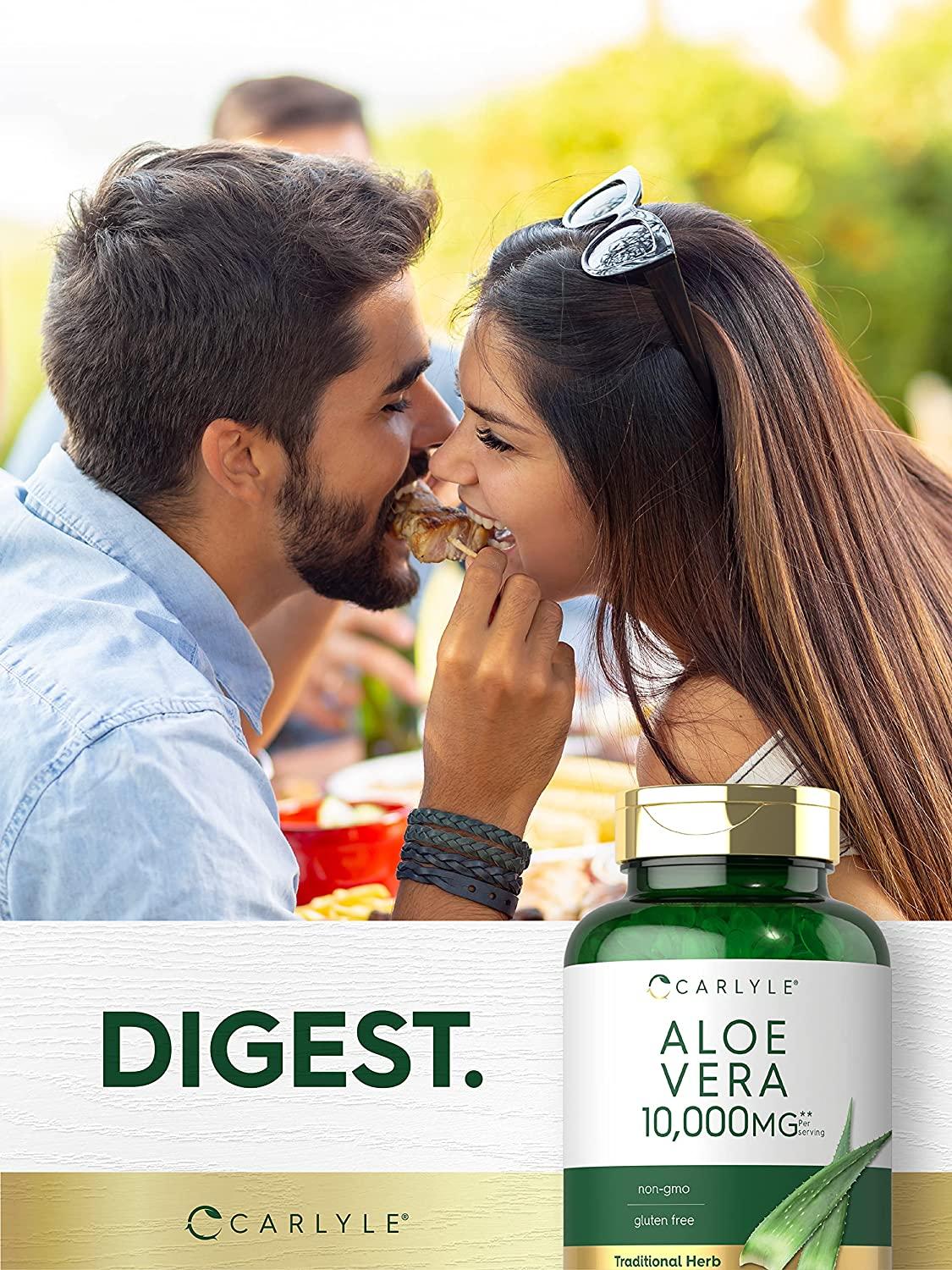 Aloe Vera Capsules 10,000 mg | 300 Softgel Pills | Aloe Vera Gel ...