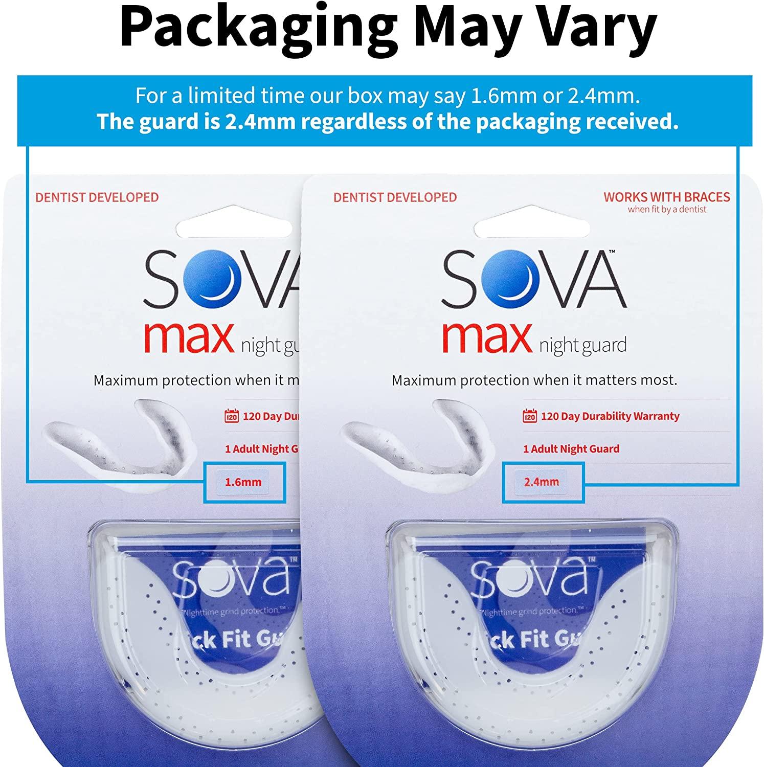 SOVA Max 2.4mm Heavy-Duty Custom-Fit Mouth Guard for Night Teeth Clenching and Grinding | Buy ...