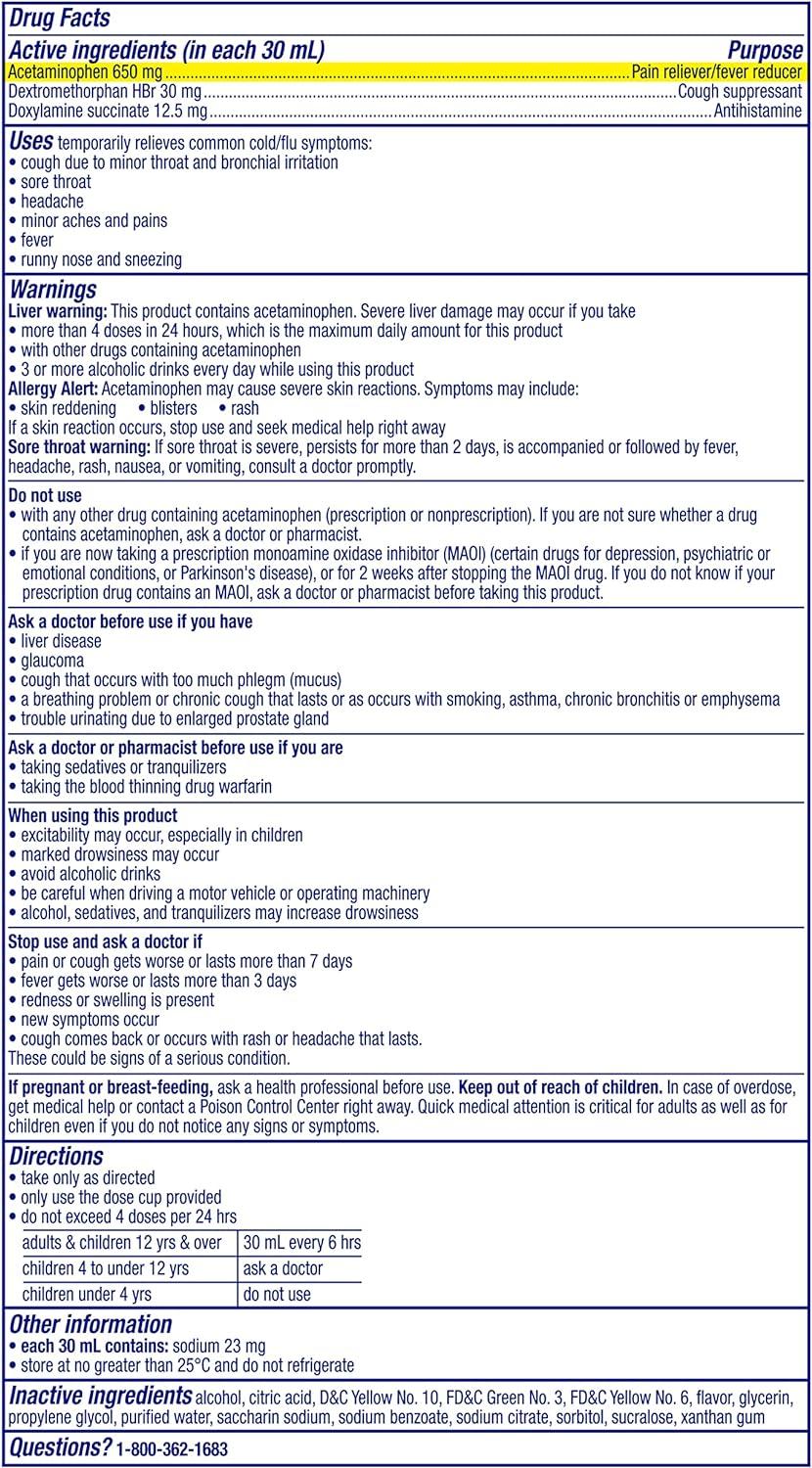 Vick NyQuil Cough Cold and Flu Nighttime Relief Original Liquid 2x12 Fl Oz