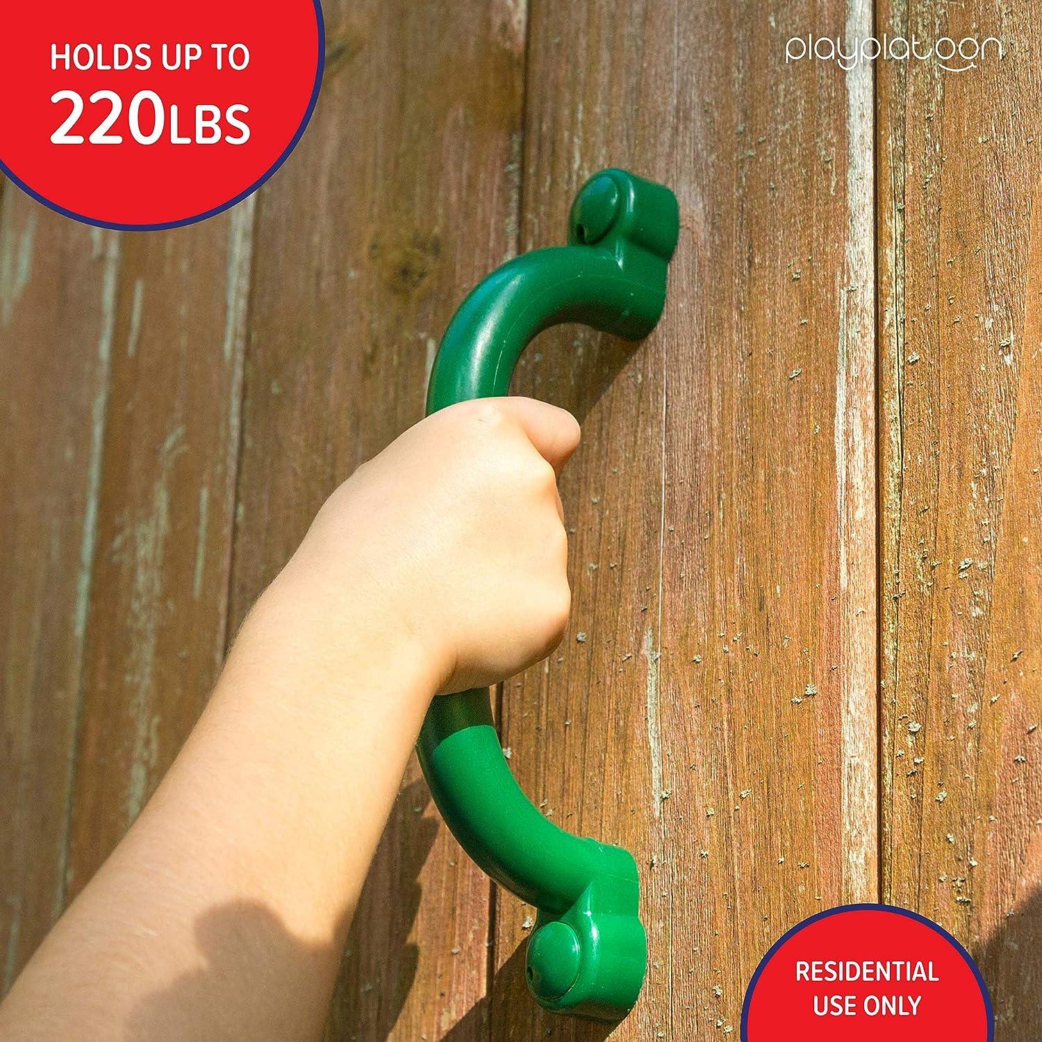 Green Playground Safety Handles - 2 Pack Grab Handle Bars for Outdoor ...