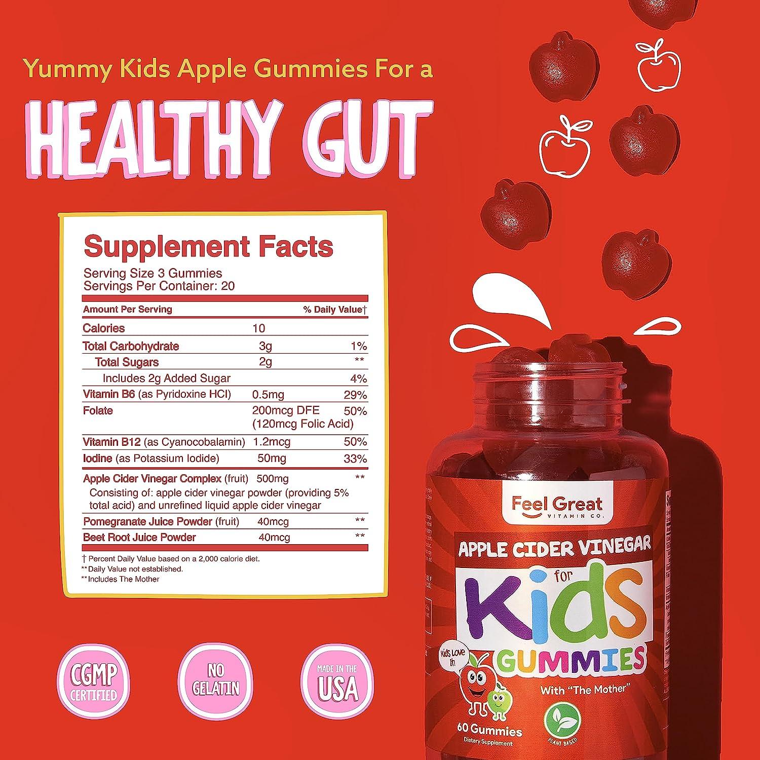 Feel Great Apple Cider Vinegar Gummies for Kids | Rich in Digestive ...