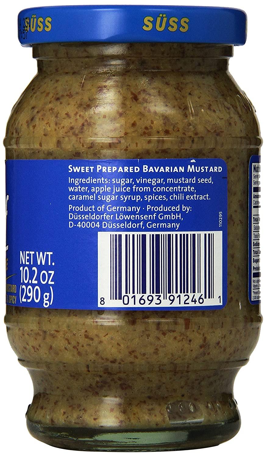 Lowensenf Bavarian Sweet Mustard 10.05 oz Jar - Authentic German ...