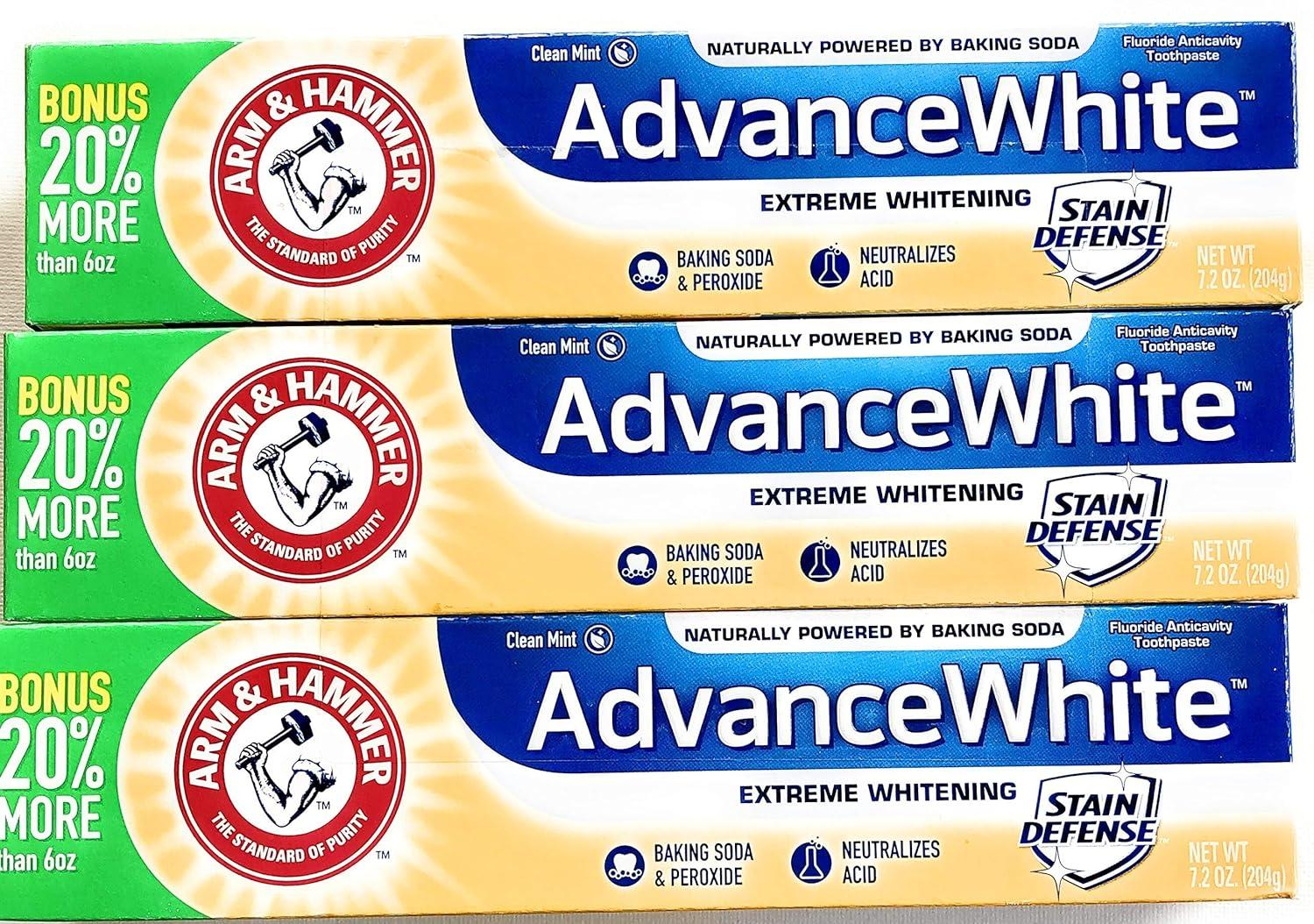 Arm & Hammer Advance White Toothpaste 3-Pack - Whitening Formula | Buy ...