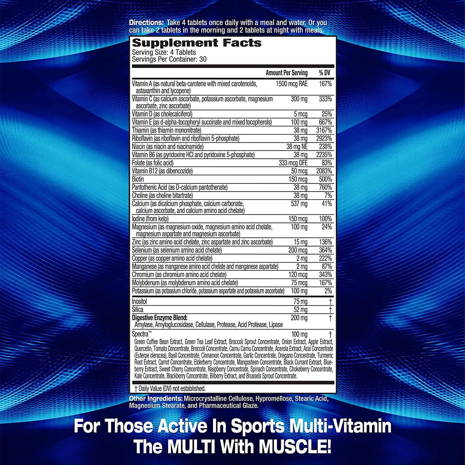 MHP Activite Sport Multivitamin - Boost Energy & Recovery | 120 Tablets ...