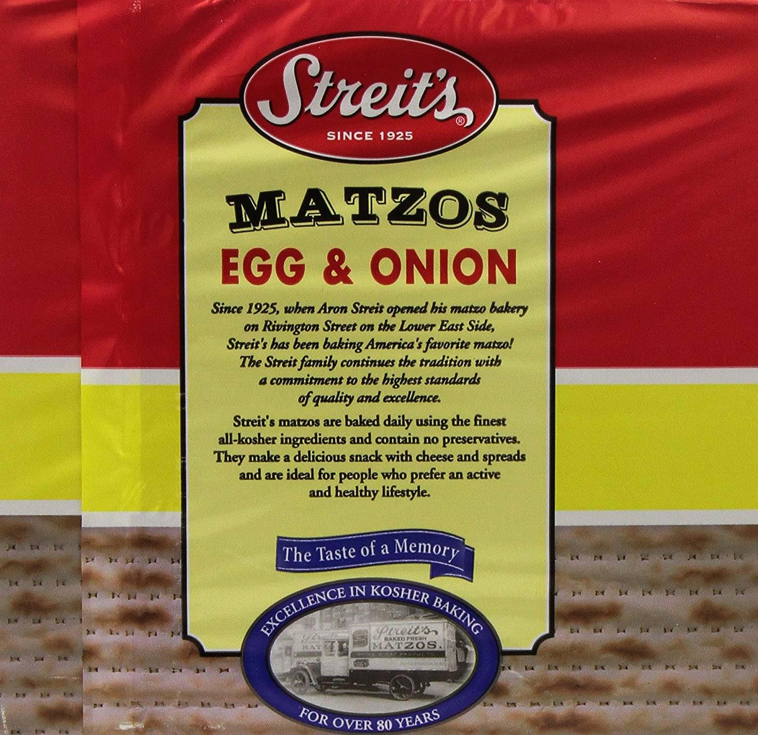 Streit's Matzos Egg and Onion 11 oz - Traditional Passover Matzo ...
