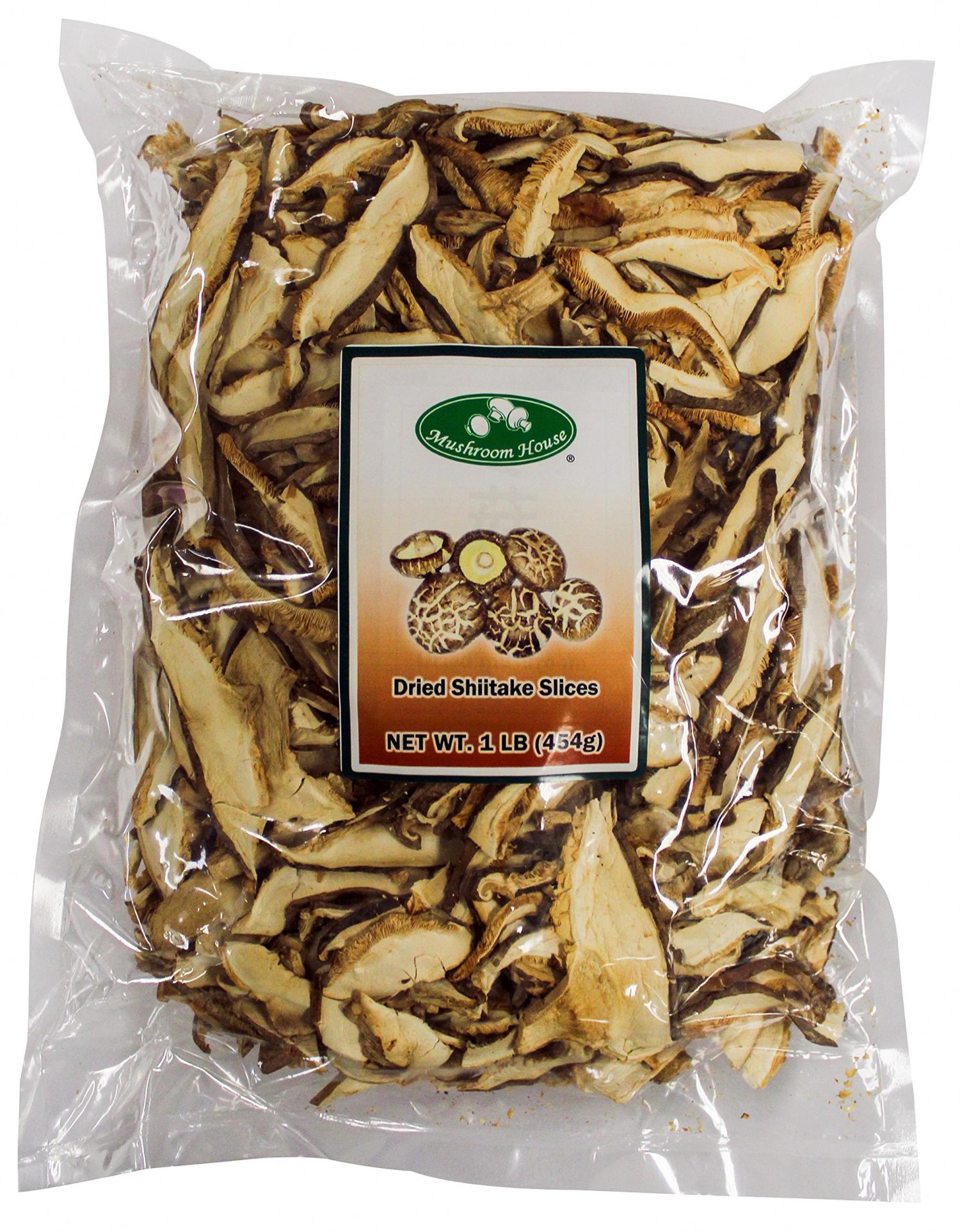 Mushroom House Dried Shiitake Slices 16 Oz - Premium Quality Shiitake ...