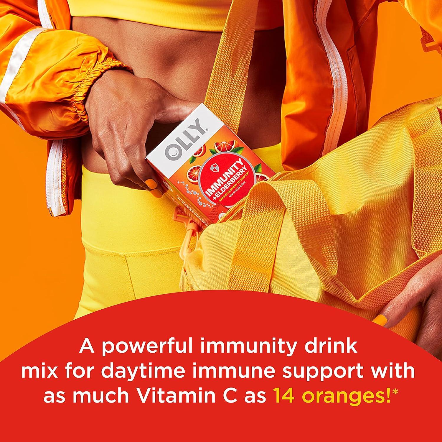 OLLY Immunity Powder - Daytime Immune Support Elderberry Vitamin C D ...