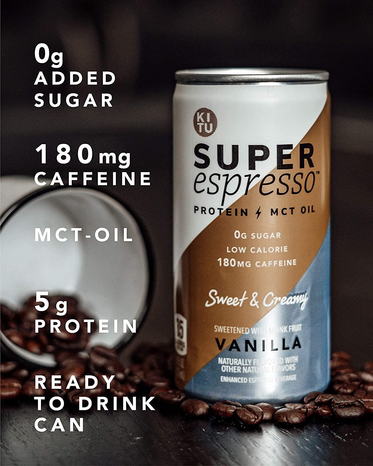 KITU SUPER Espresso SugarFree Keto Coffee Cans 12 Pack - Triple Shot 6 ...