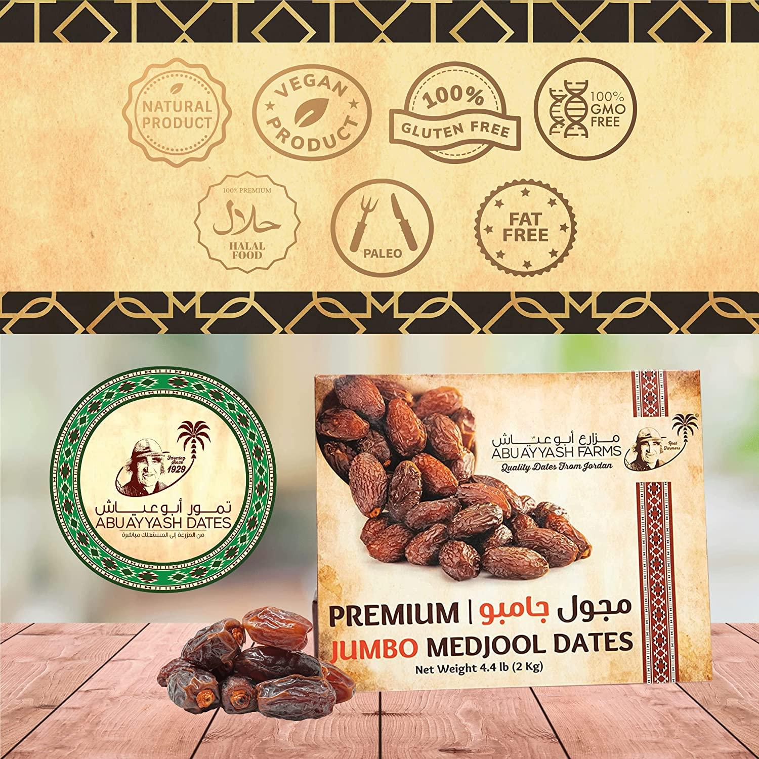 AbuAyyash Farms Whole Medjool Dates - Premium Extra Large All Natural ...