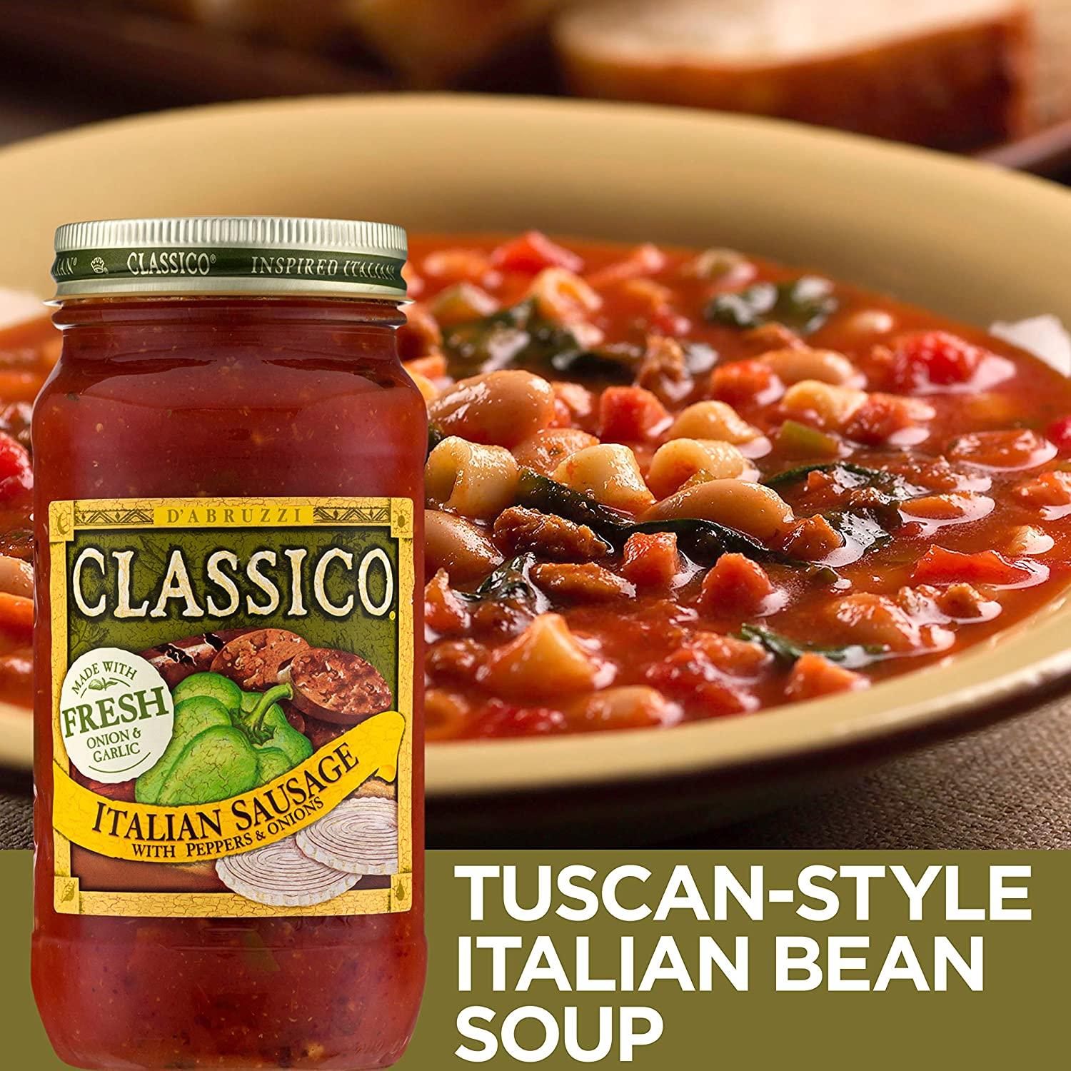 Classico Italian Sausage Spaghetti Pasta Sauce - Tomato, Peppers ...