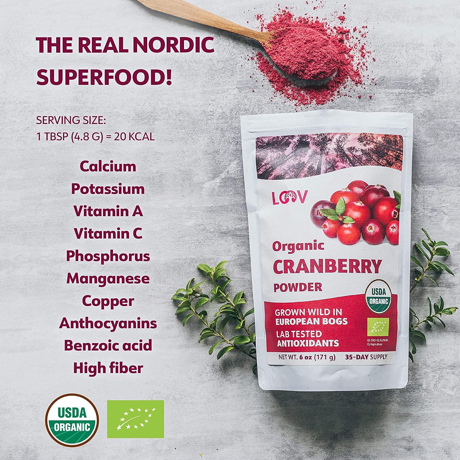 Organic Wild Nordic Forests Freeze Dried Cranberry Powder - 6 Oz | Raw ...