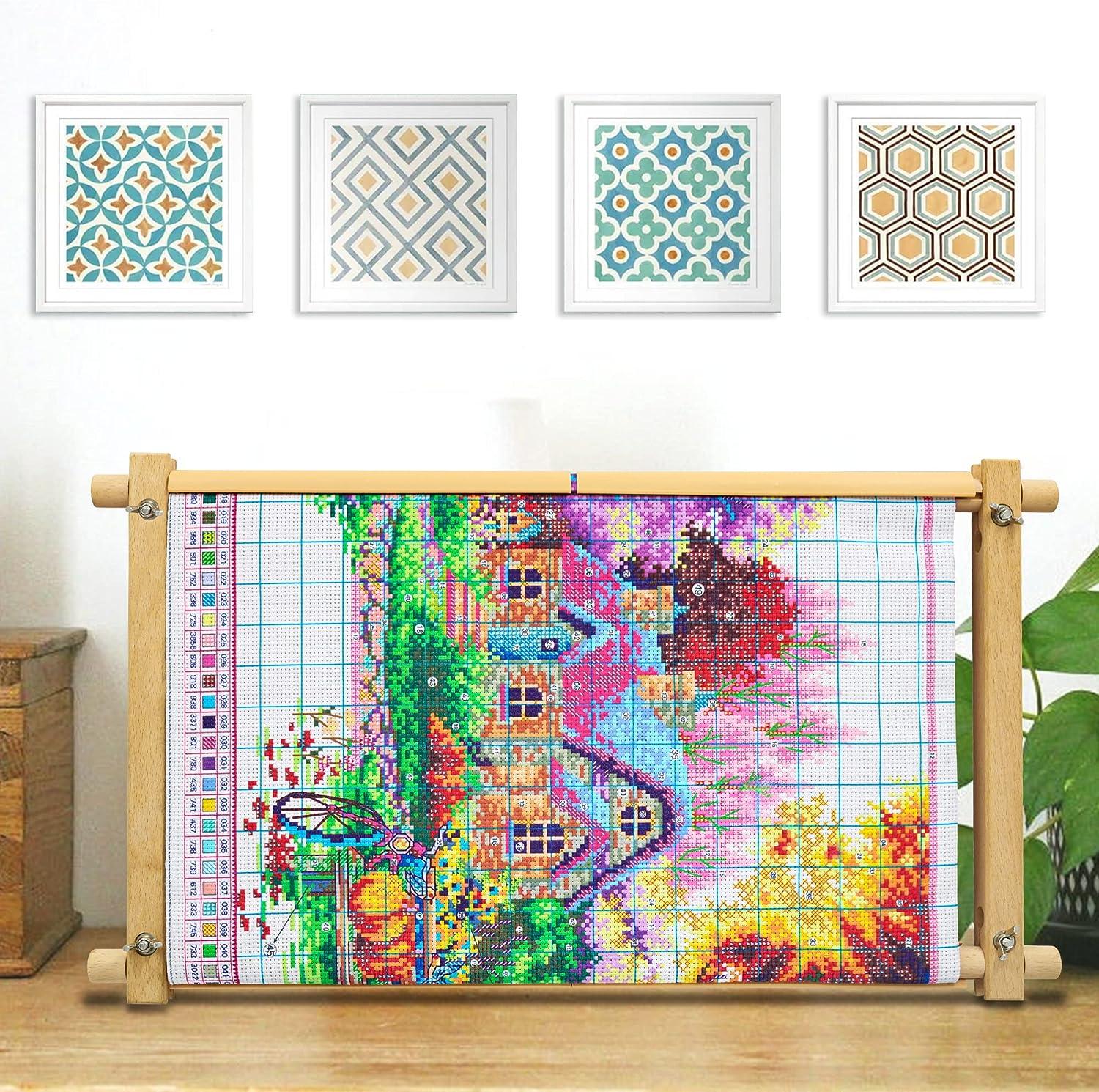Beech Wood Cross Stitch Scroll Frame for Large Projects (11.2'' x 18.1 ...