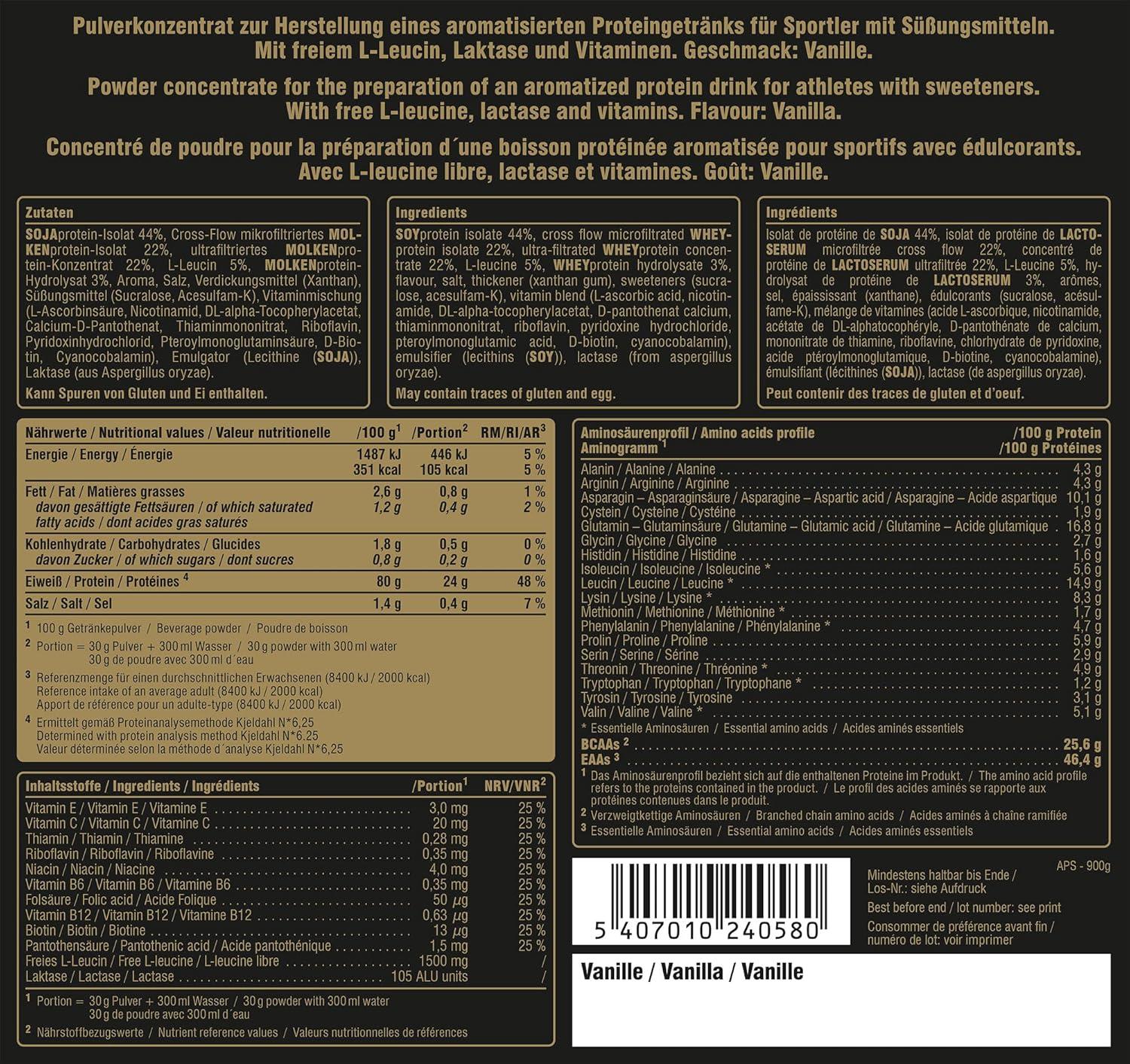 Peak Anabolic Protein Selection 900g | Vanilla Flavor | 30 Portions ...