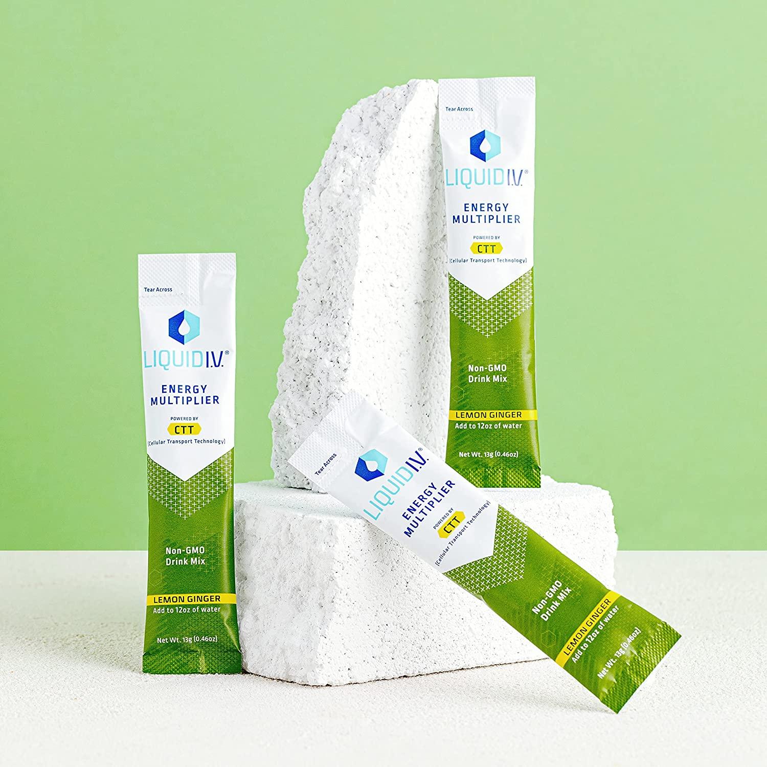 Liquid I.V. Energy Multiplier - Matcha & Green Energy Blend Drink Mix | Natural Caffeine | Lemon ...
