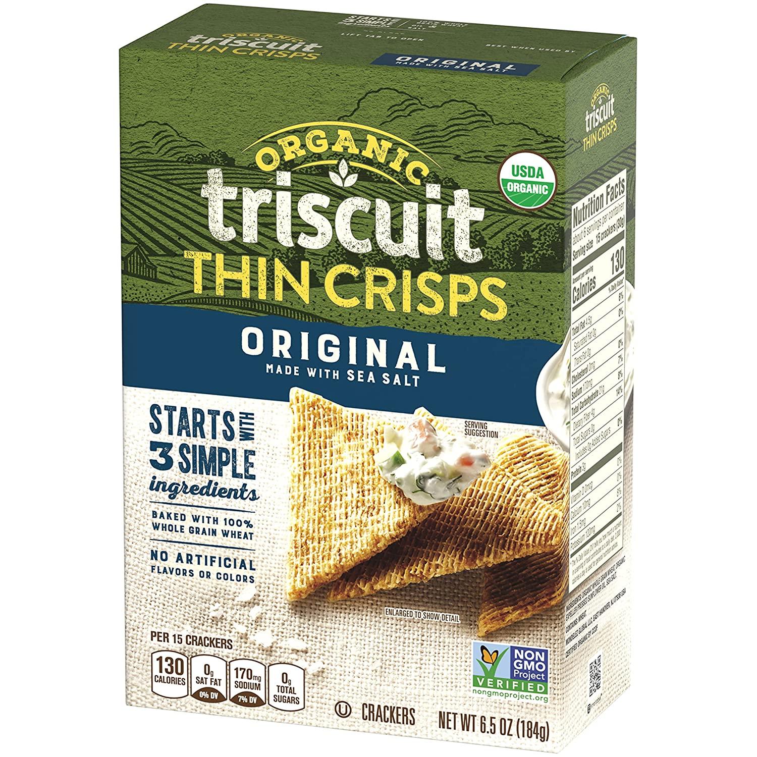 Organic TRISCUIT Thin Crisps Crackers Original Flavor 6.5 oz. (pack of ...
