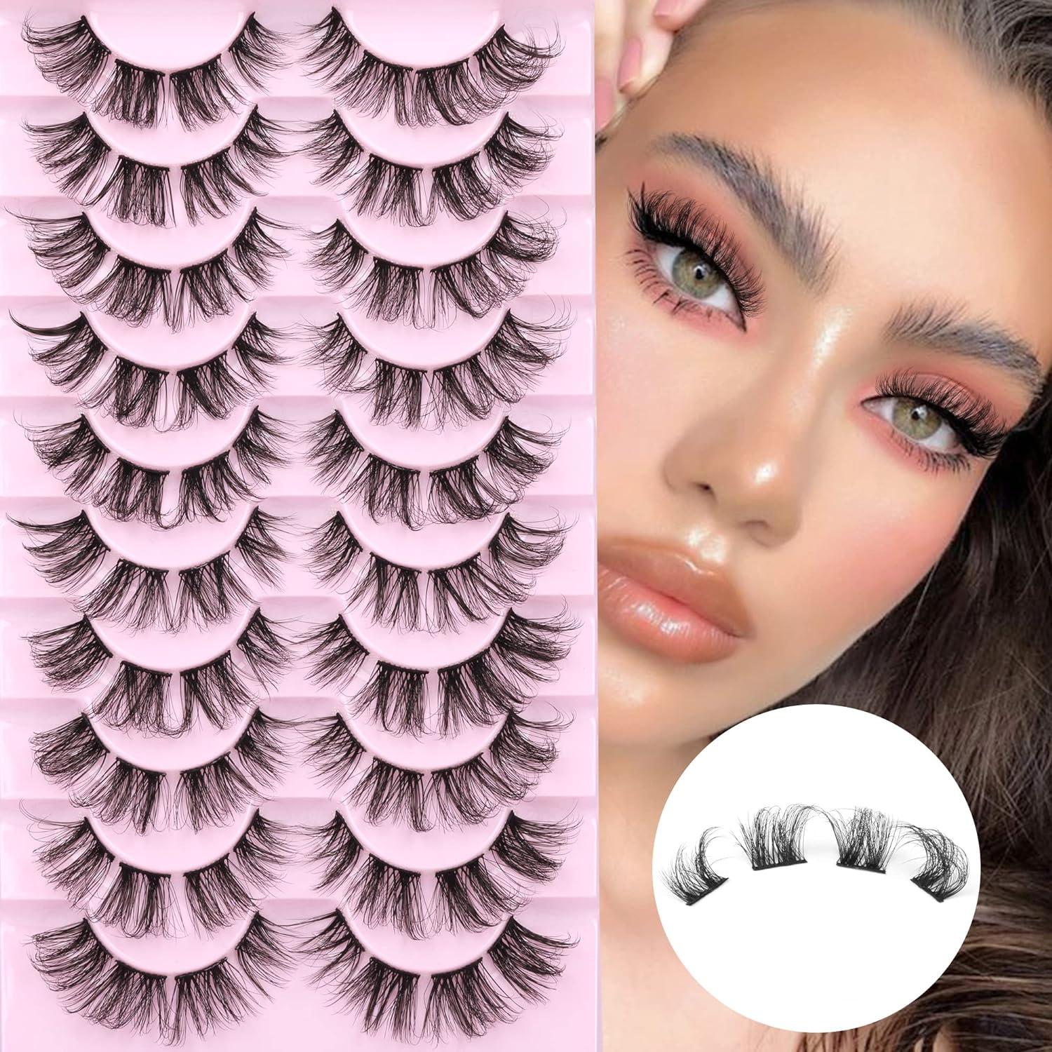 Cluster Lashes D Curl Russian Strip Lash Clusters 14MM 16MM 6D Volume ...