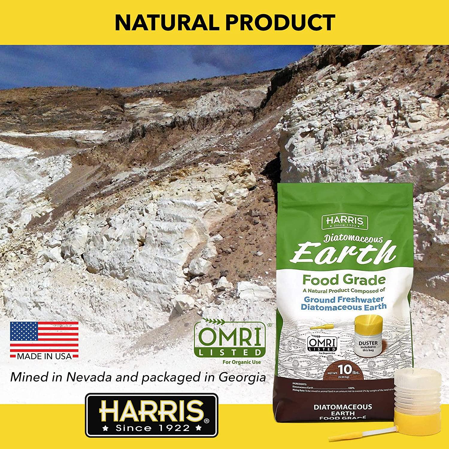 HARRIS Diatomaceous Earth Food Grade 10lb with Powder Duster - All-in ...