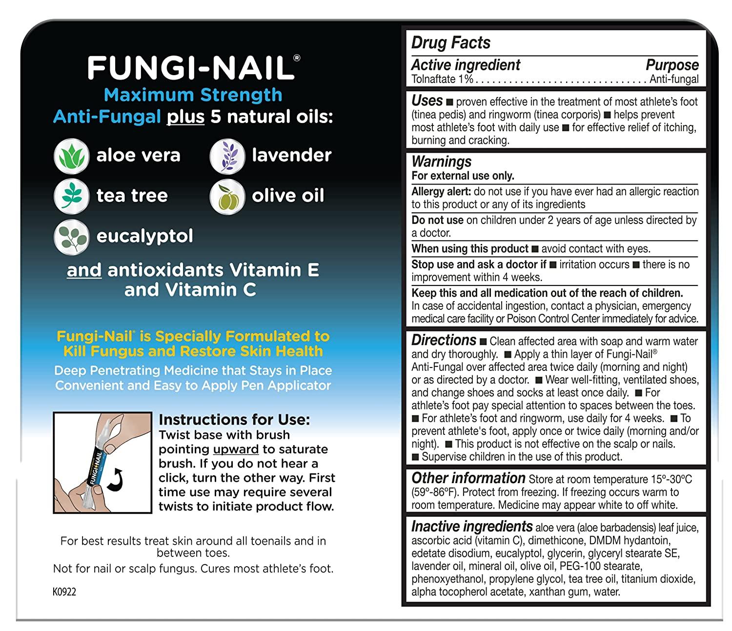 Fungi-Nail Pen Applicator Anti-Fungal Solution with Tolnaftate ...