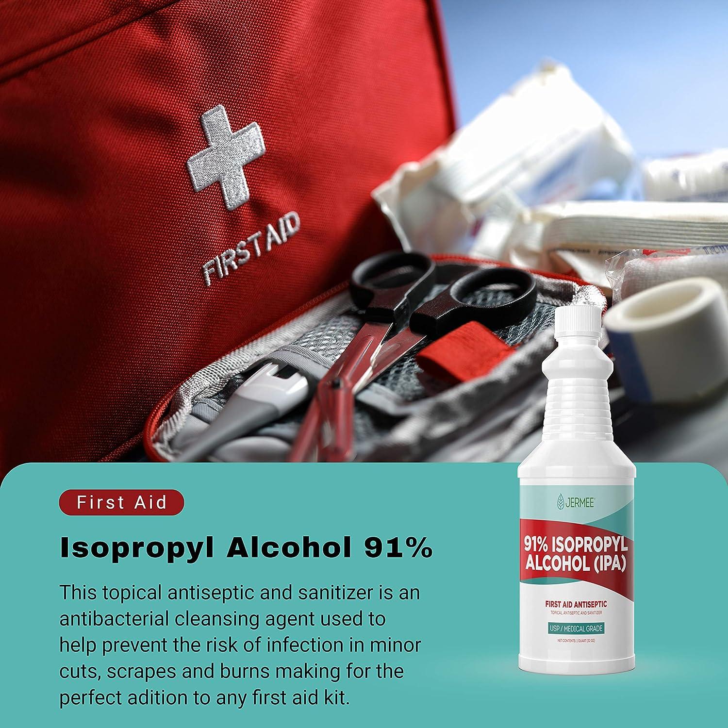 Jermee IPA 91% Purity - USP/Medical Grade - First Aid Antiseptic ...