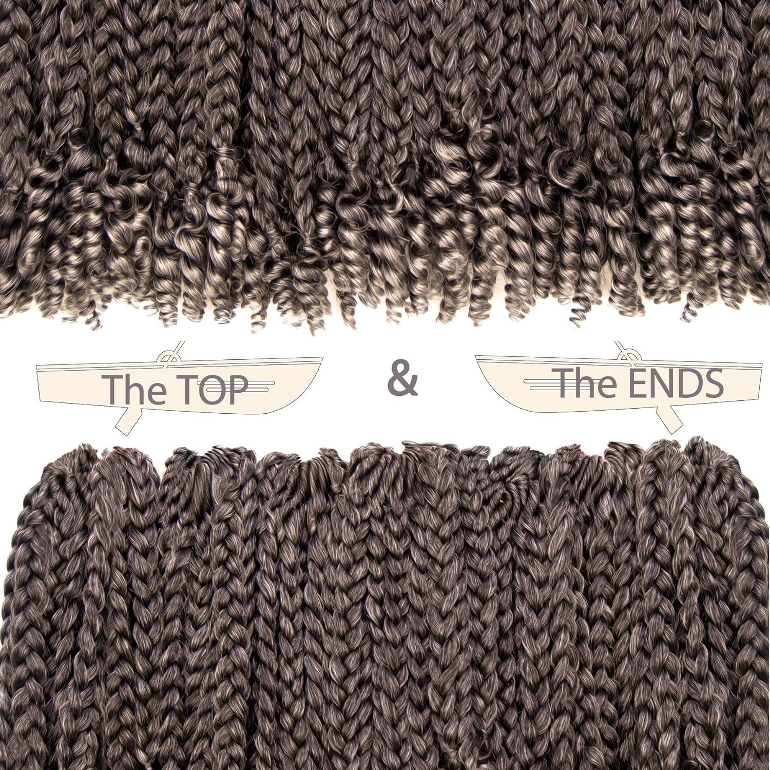 7 Packs 10 Goddess Box Braid Crochet Hair with Toni Curl Ends - Ombre ...