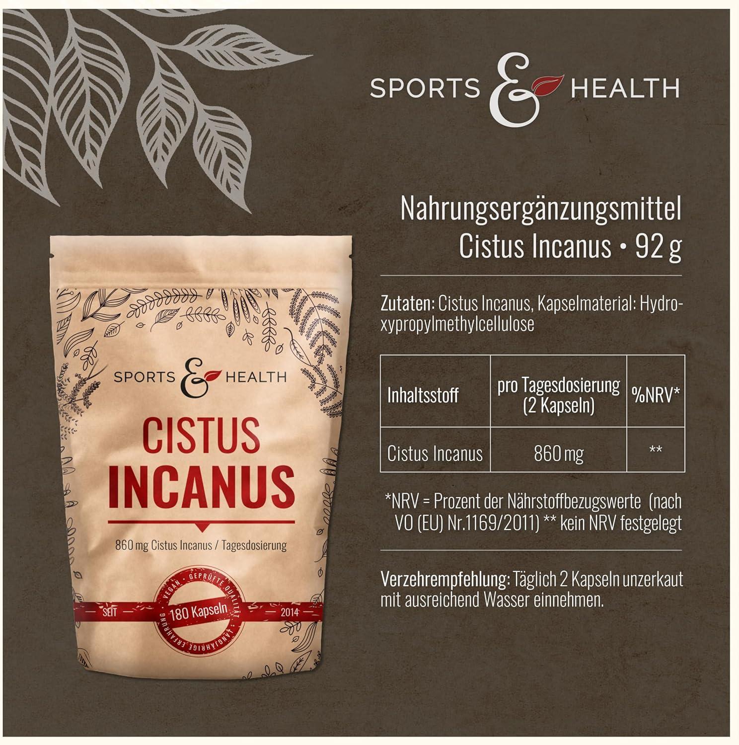 Cistus Incanus Capsules - 180 Vegan Capsules | 860mg Daily Dose ...