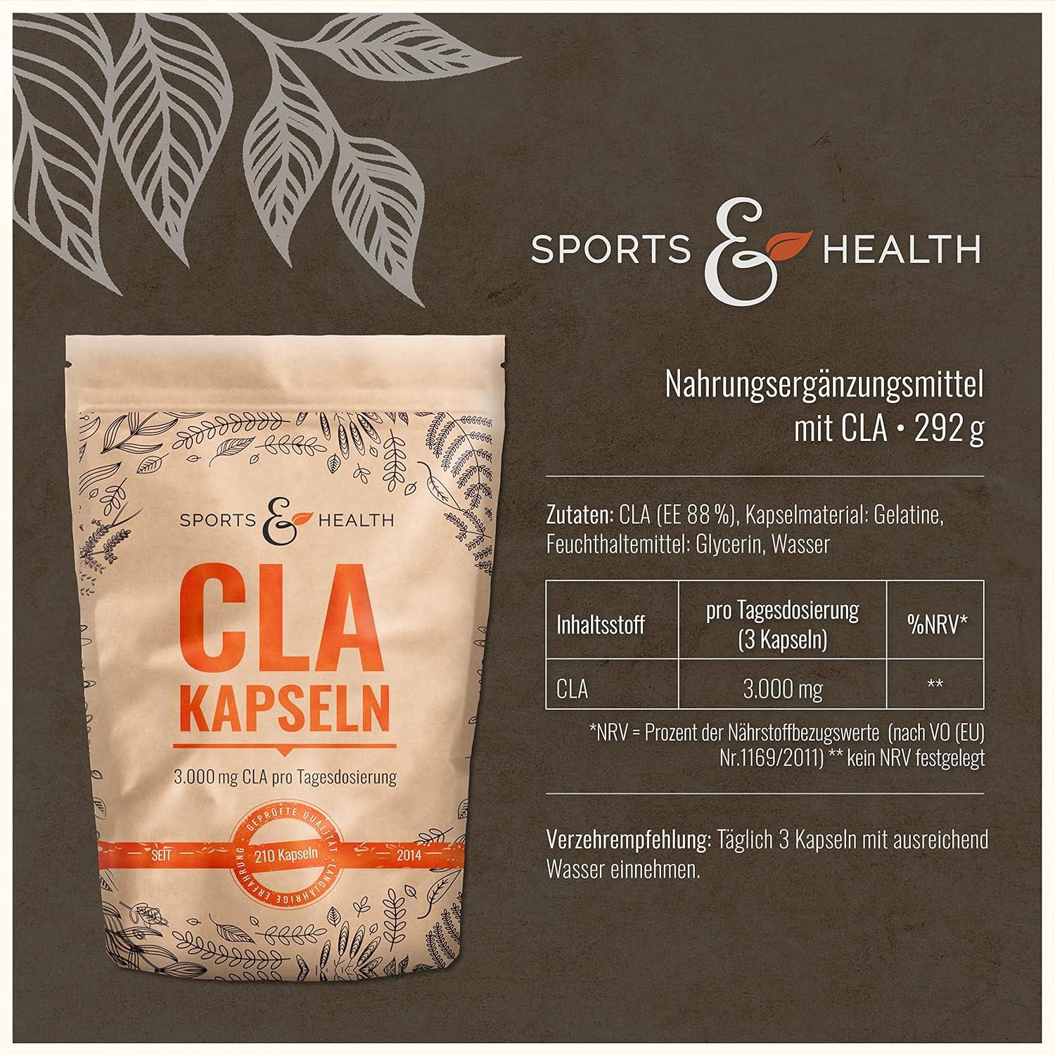 High Dosage CLA Capsules 210 Count - 3000mg Daily Dose - Conjugated ...