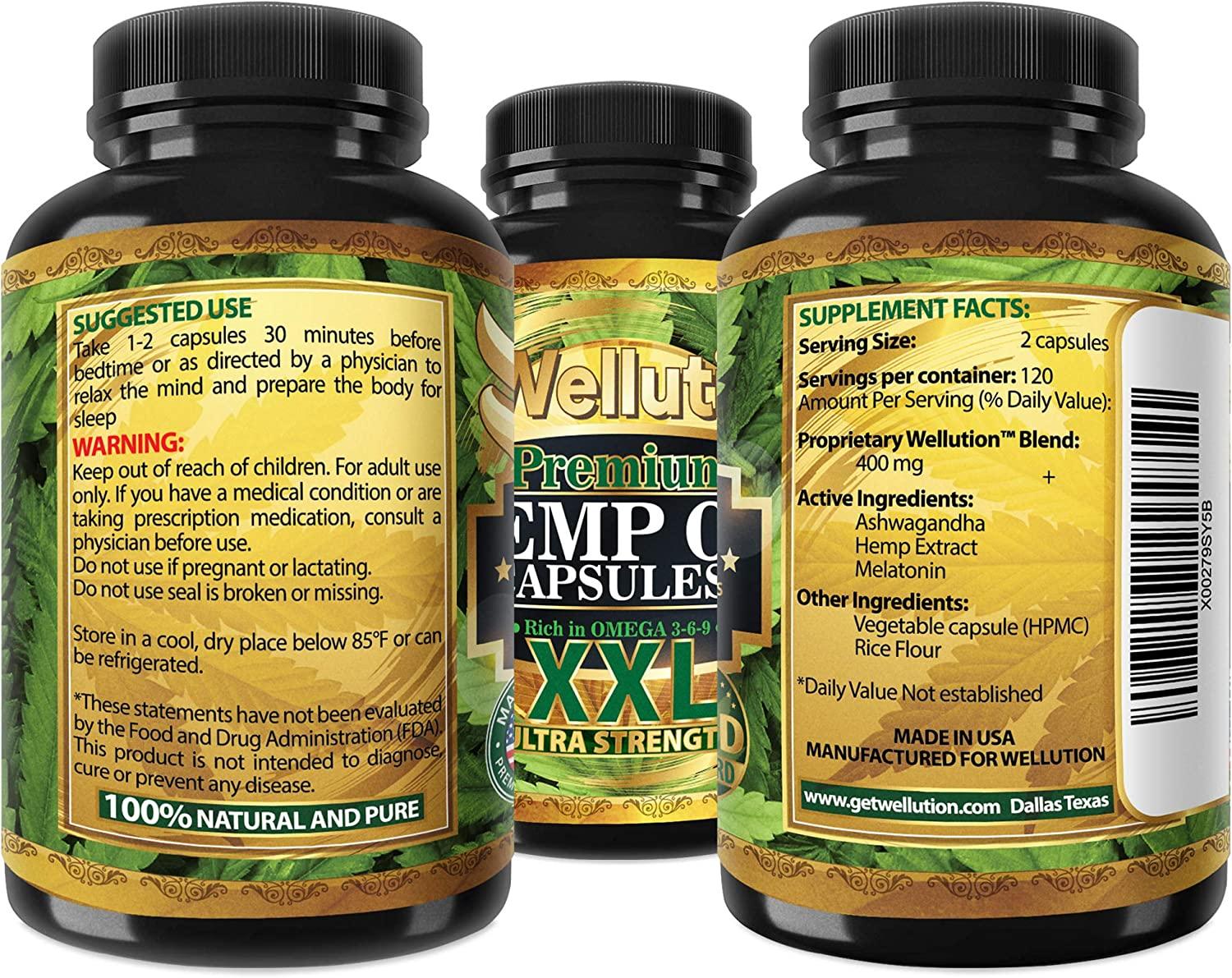 Hemp Oil Extract Capsules for Pain Relief & Joint Support - Natural ...