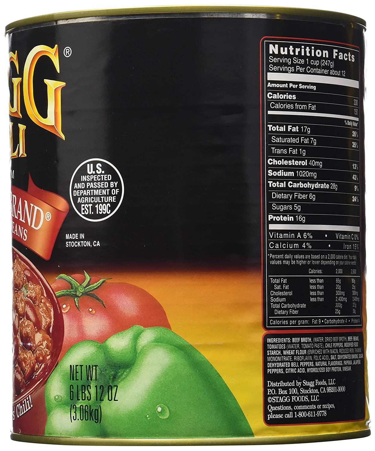 Stagg Country Chili with Beans 108oz - Delicious & Hearty Chili for a Crowd | Buy Now with ...