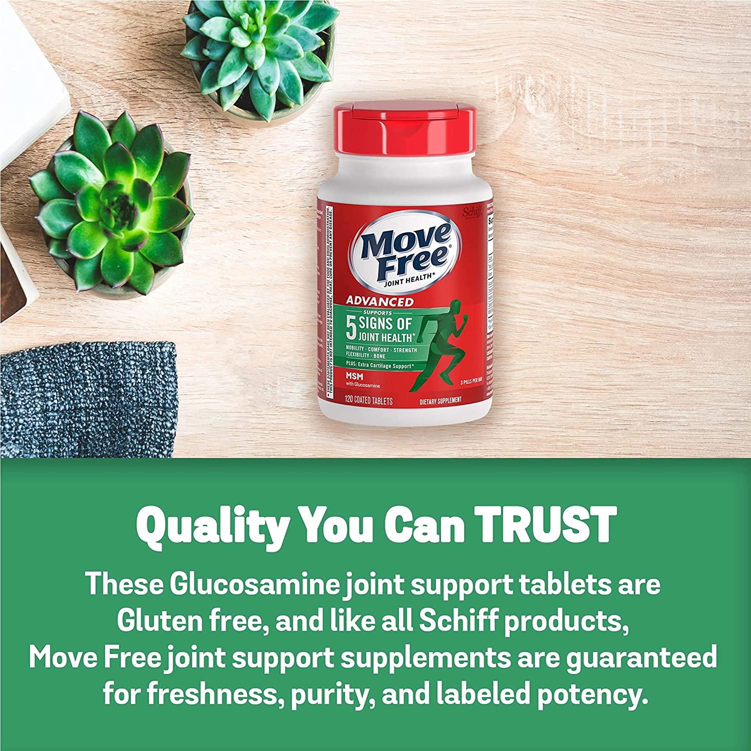 Move Free Advanced Glucosamine Chondroitin MSM Joint Support - 120 ...