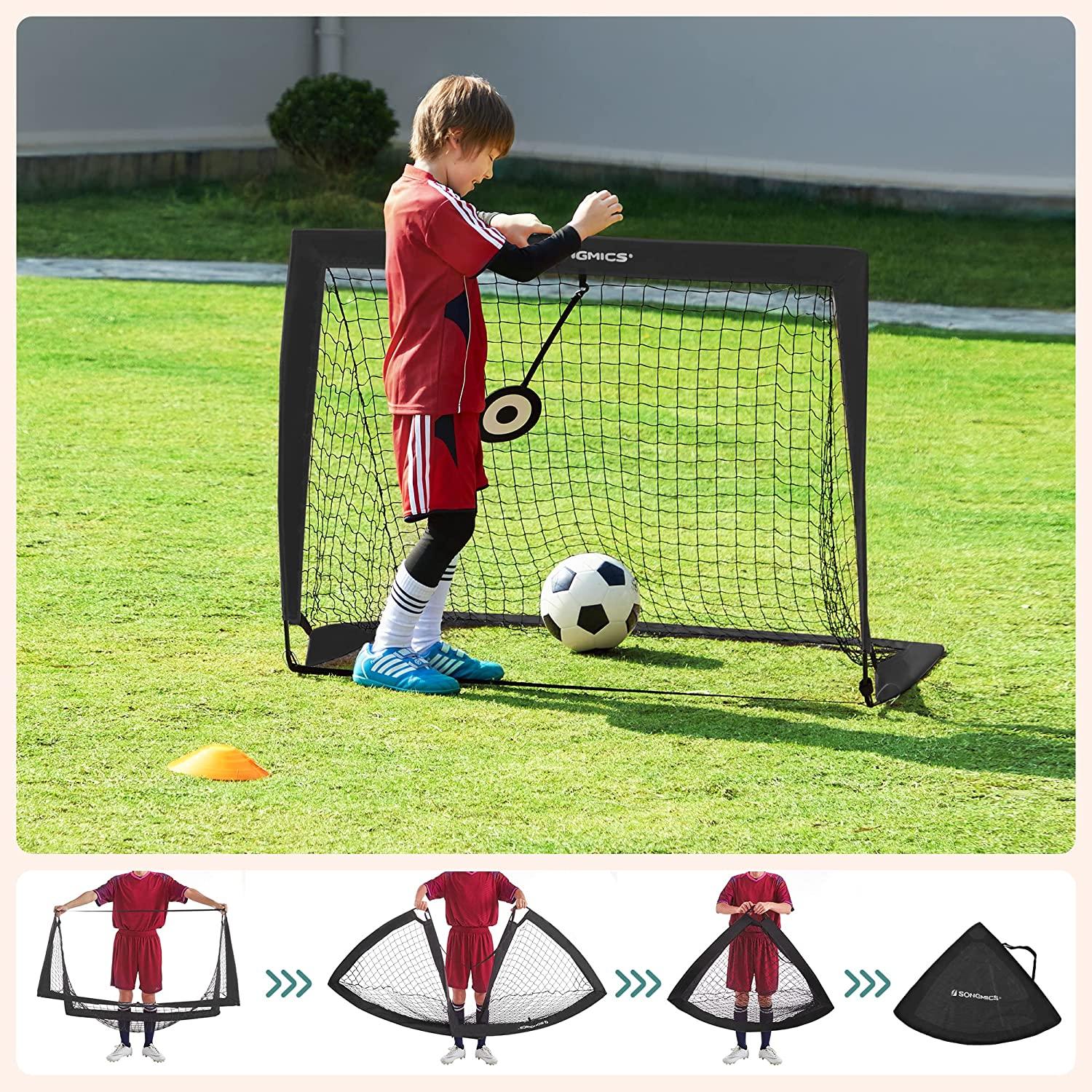SONGMICS Portable Soccer Goal with Target, Training Cones - 4 x 3 ft ...