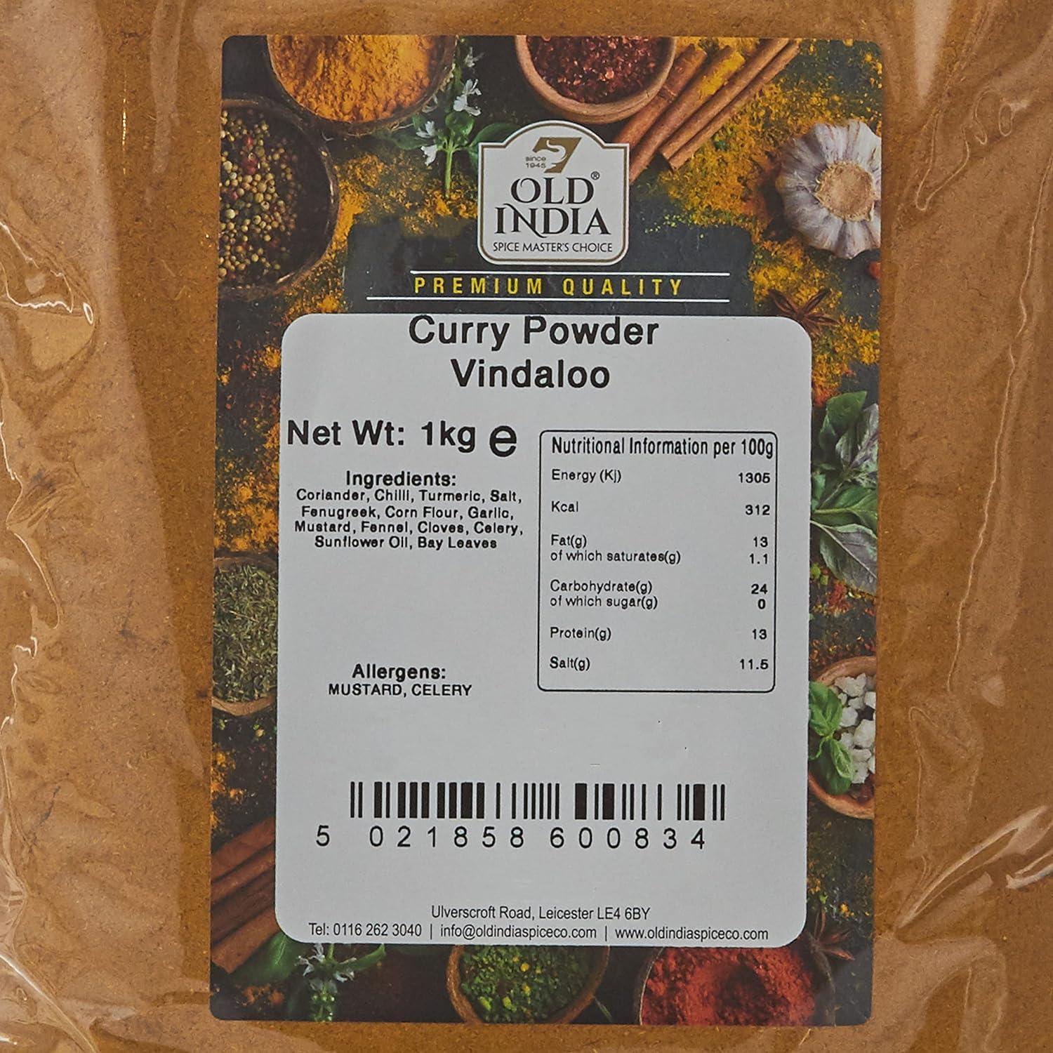 Old India Curry Powder Vindaloo 1kg - Authentic Blend for Spicy Indian ...