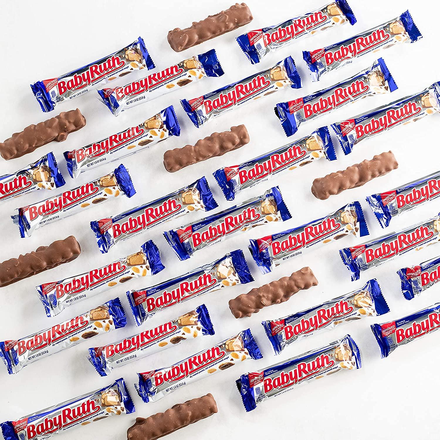 Baby Ruth Chocolatey Peanut Caramel Nougat Full Size Candy 10.2 oz 24 Pack - Perfect for ...