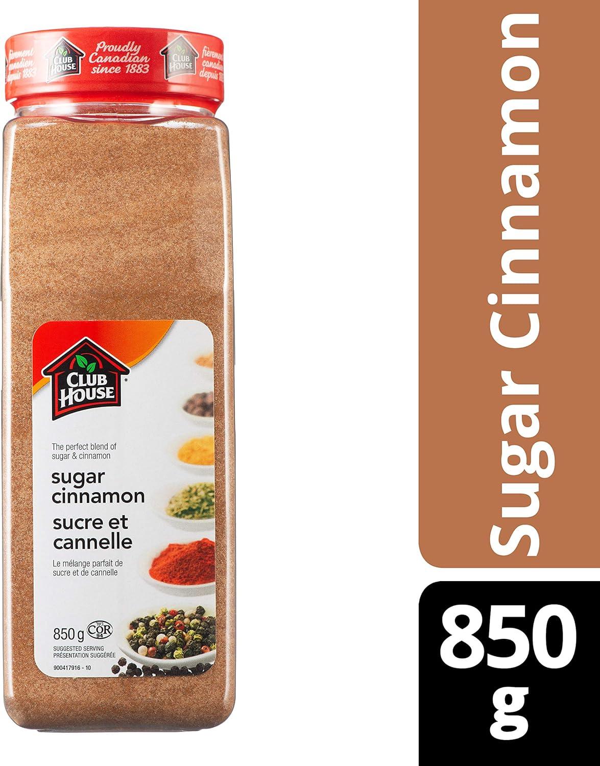 Club House Quality Natural Herbs & Spices Sugar Cinnamon 850g Case Pack ...