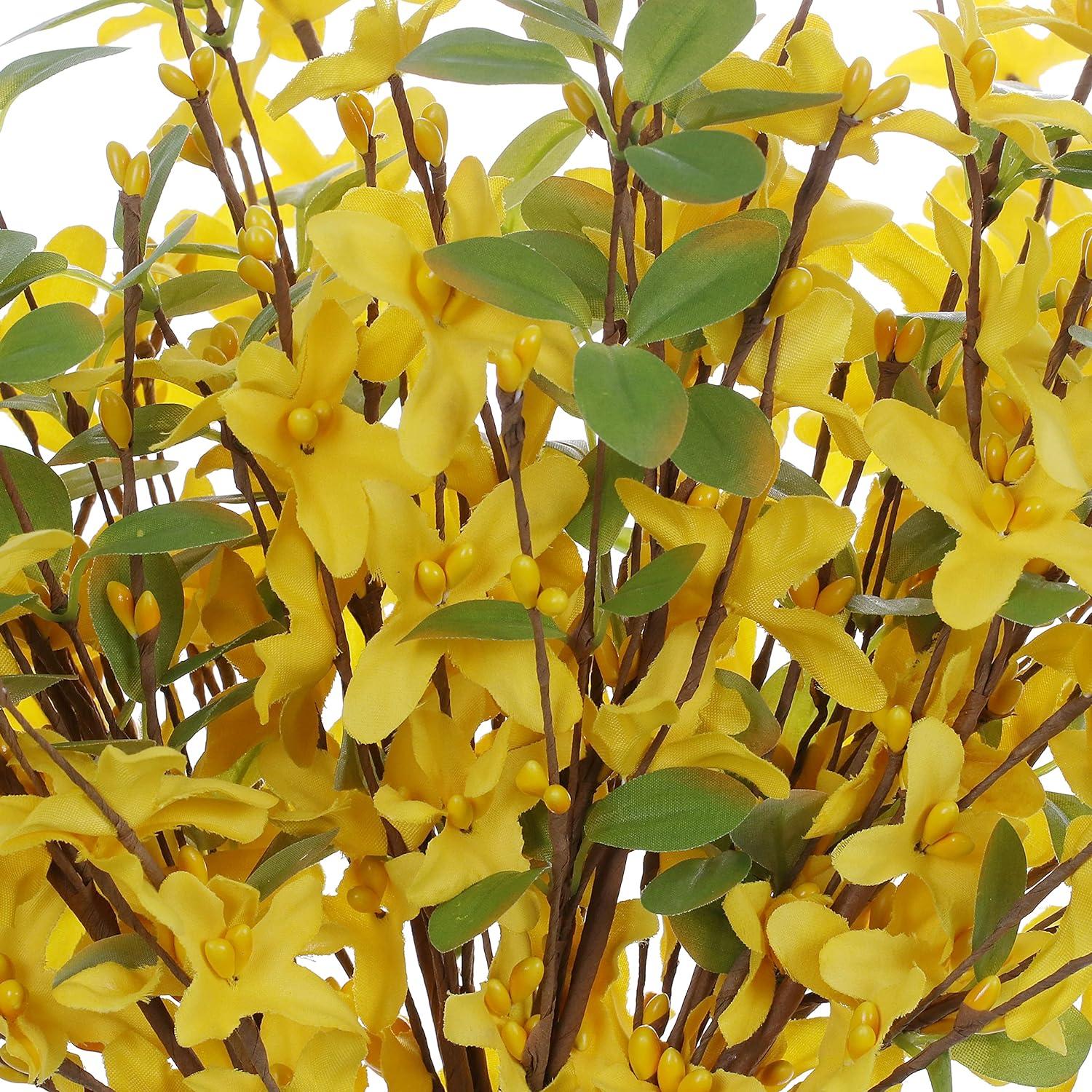 LLZLL 6 Pack 17IN Yellow Forsythia Flower Picks - Spring Floral Stems ...